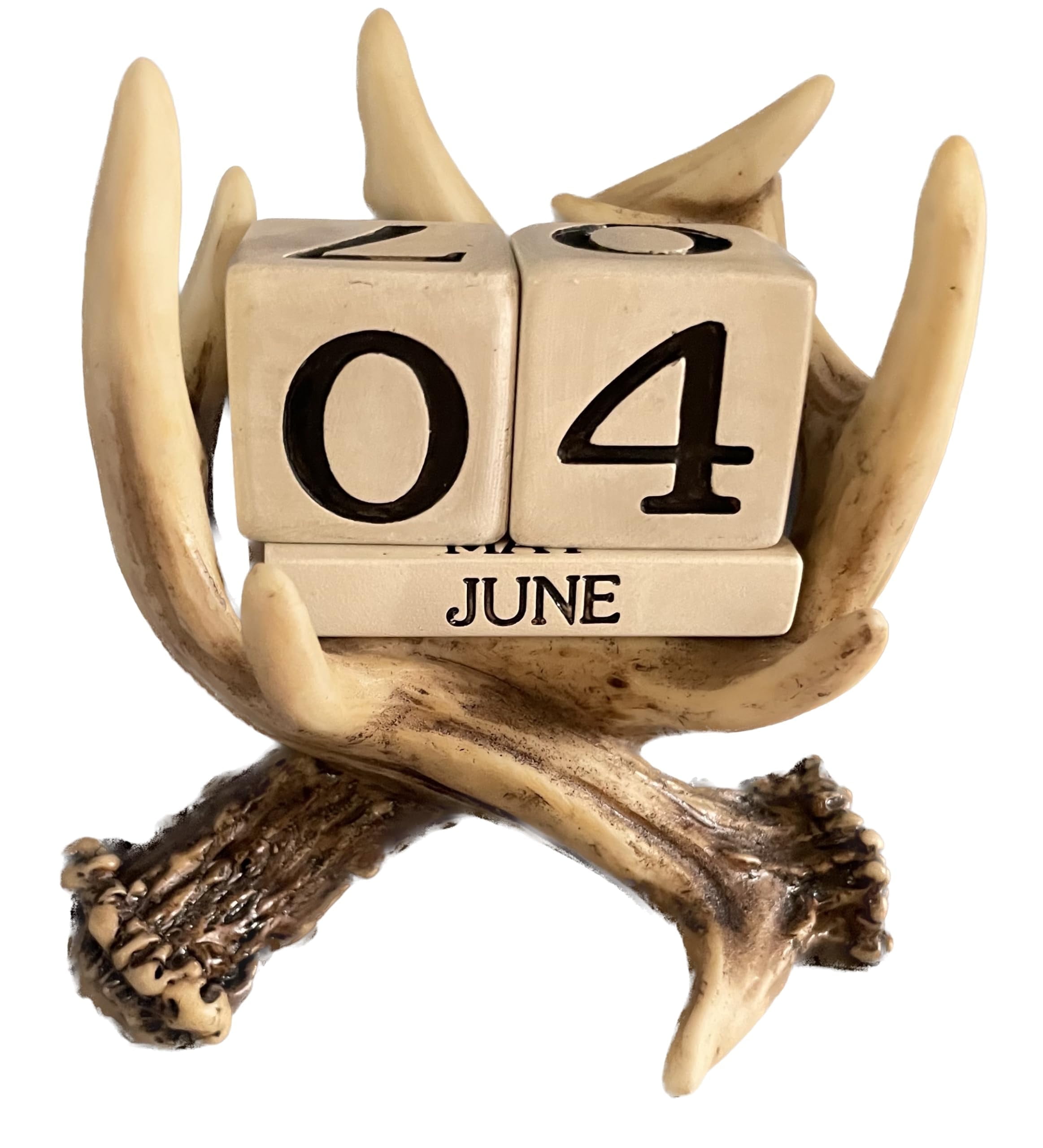 Pine Ridge Deer Antler Desk Calendar Blocks - Perpetual Calendar, Flip ...