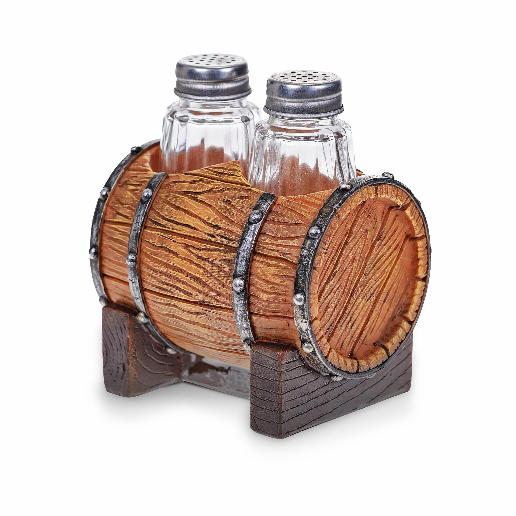 Pine Ridge Whiskey Barrel Salt And Pepper Shaker - Two Glass Shakers ...