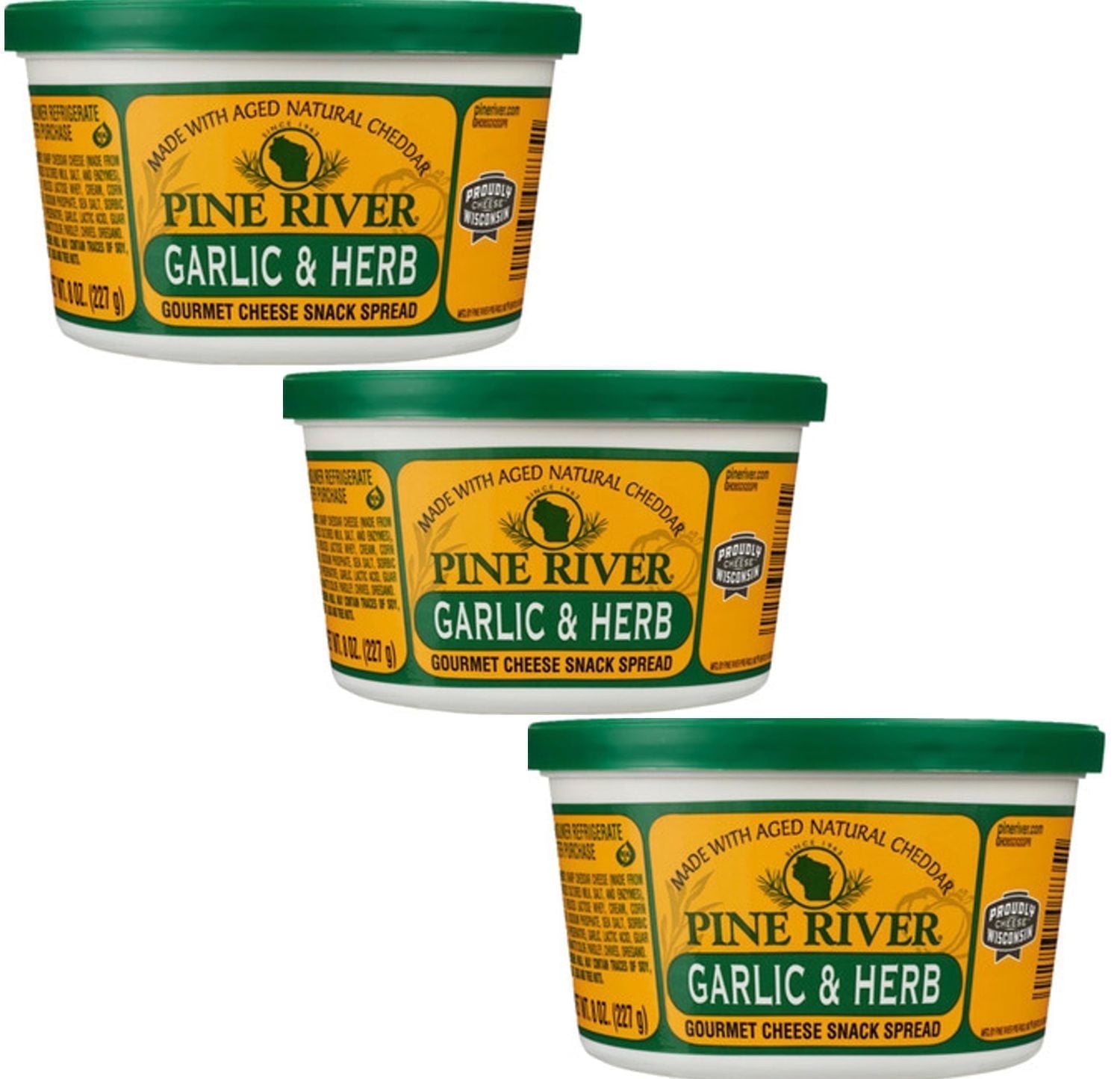 Pine River Cheese Spreads 3-Pack | Garlic & Herb | (3) 8 oz tubs ...