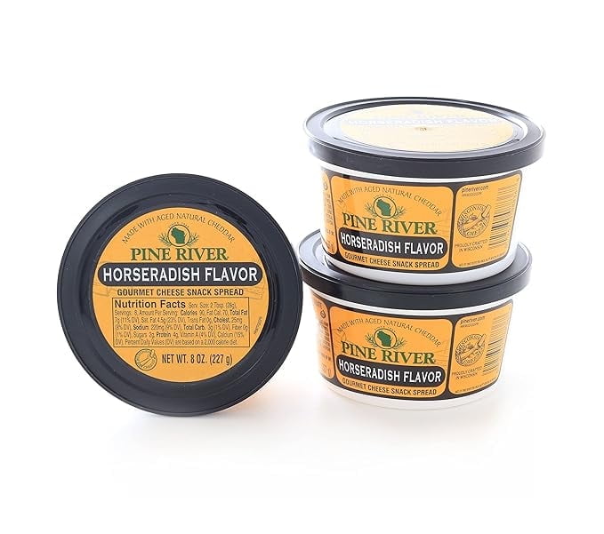 Pine River Cheese Spreads 3pk, 8 oz, Shelf-Stable, Zesty Horseradish ...