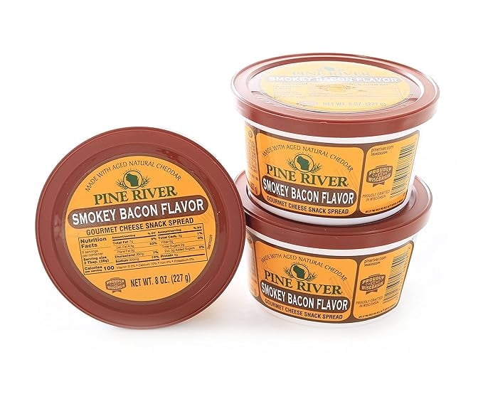 Pine River Cheese Spreads 3-Pack | Smokey Bacon | (3) 8 oz tubs | SHELF ...