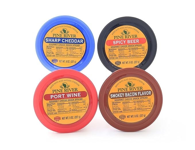 Pine River Cheese Spreads Variety 4-Pack | Sharp Cheddar, Spicy Beer ...