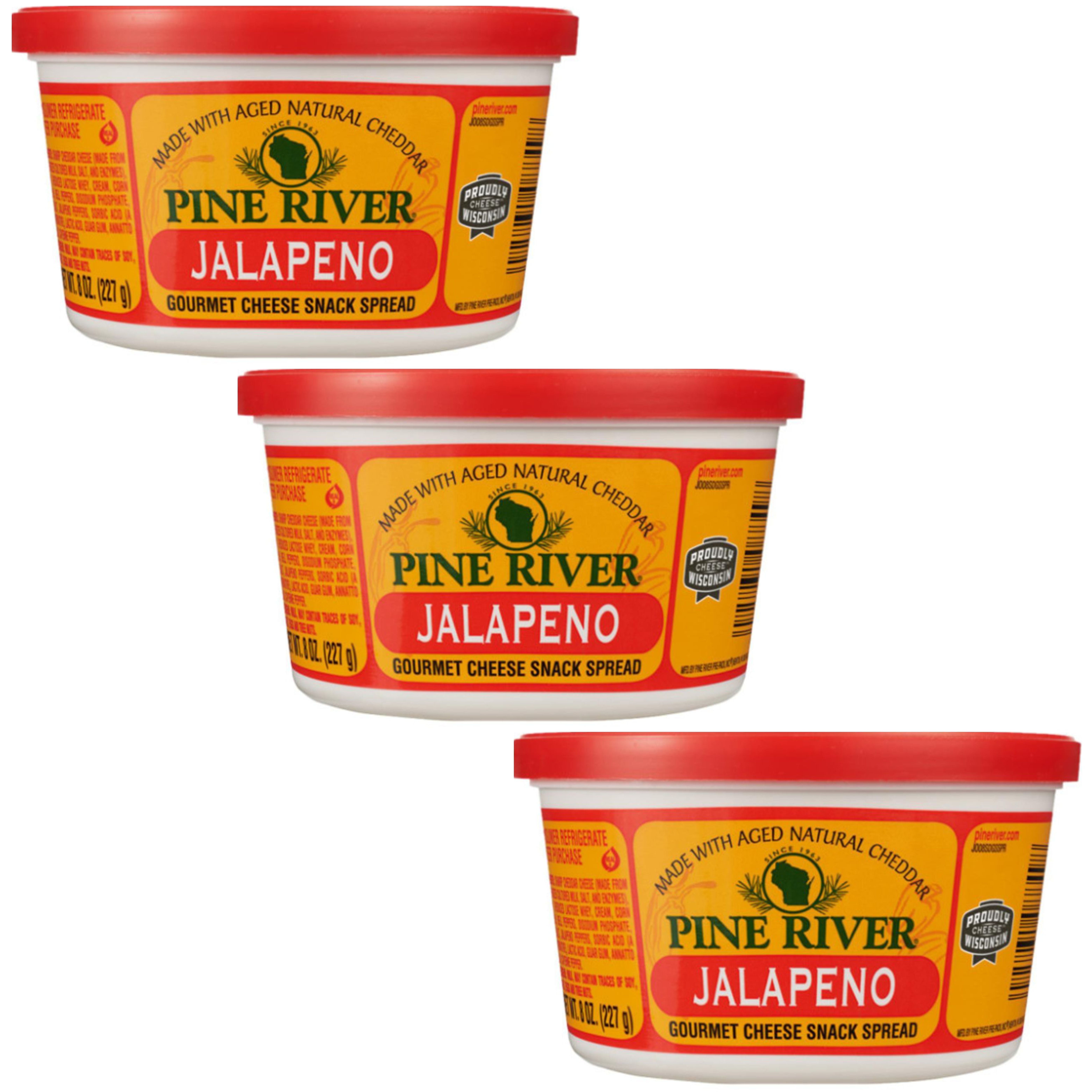 Pine River Jalapeno Gourmet Cheese Spread, Shelf-Stable, 8oz (3-pack ...