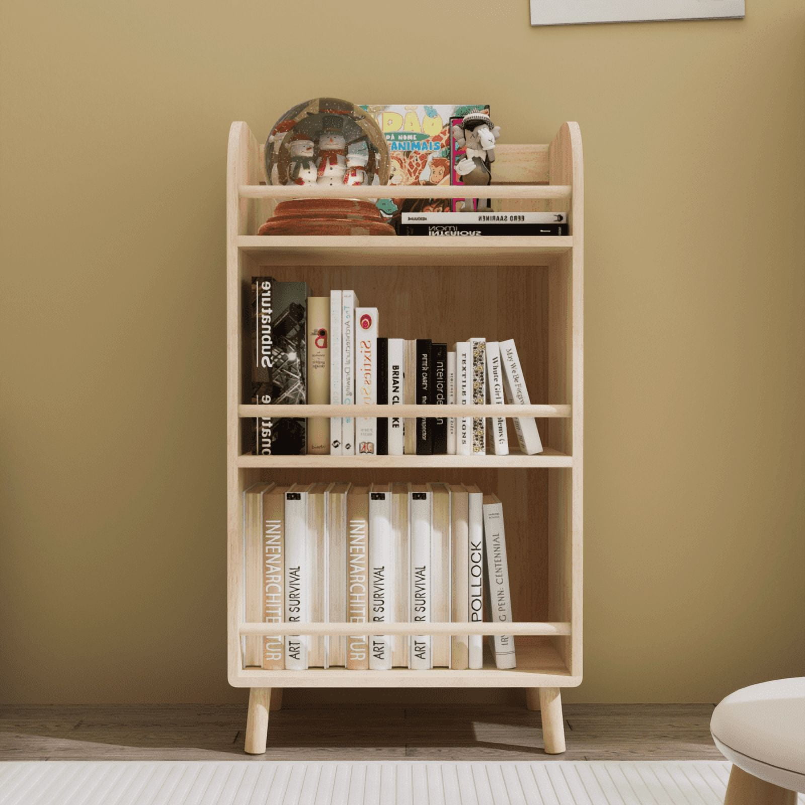 Pine Solid Wood Bookshelf/Bookcase - 0.6" Thick Shelves Heavy Duty ...