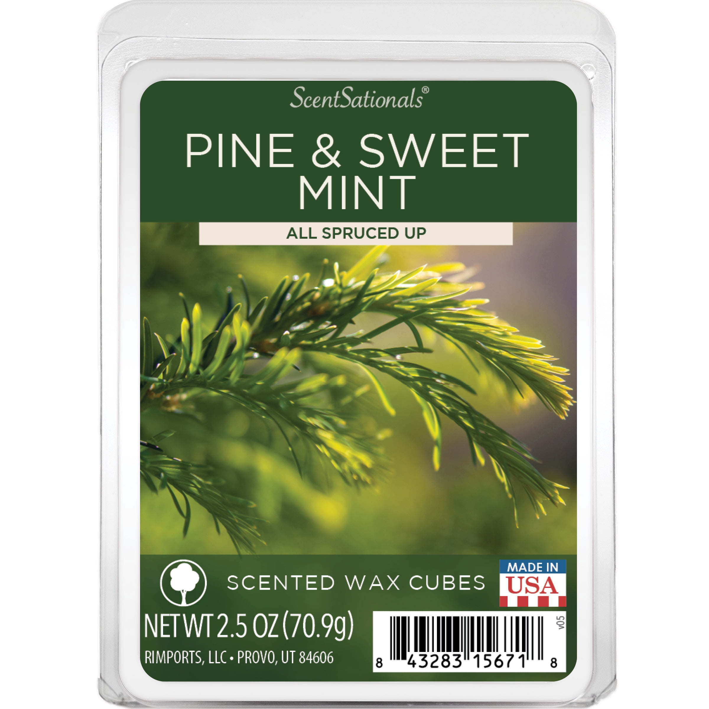 Pine & Sweet Mint Scented Wax Melts, ScentSationals, 2.5 oz (1-Pack ...