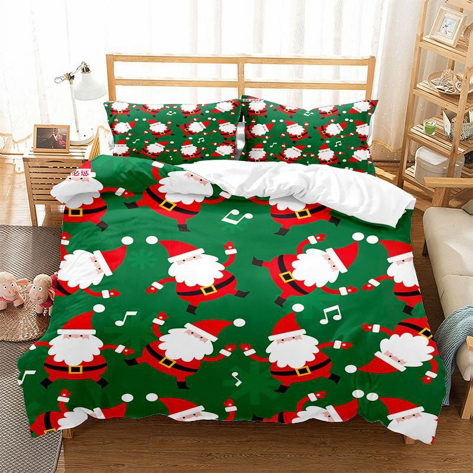 Pine Tree Bedding Set Christmas Theme Blue Comforter Cover King Size ...