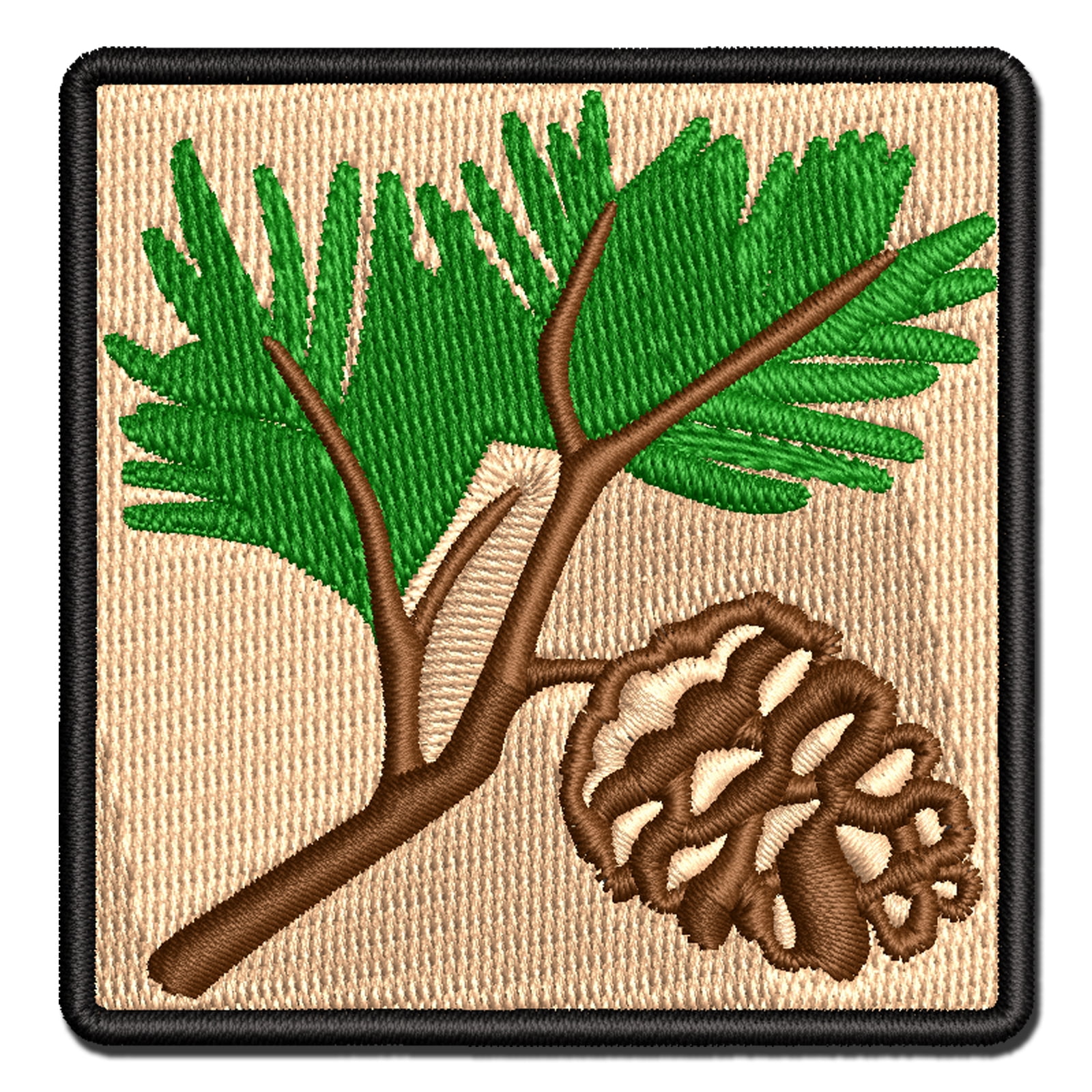 Pine Tree Branch with Pinecone Cone Winter Applique Multi-Color ...