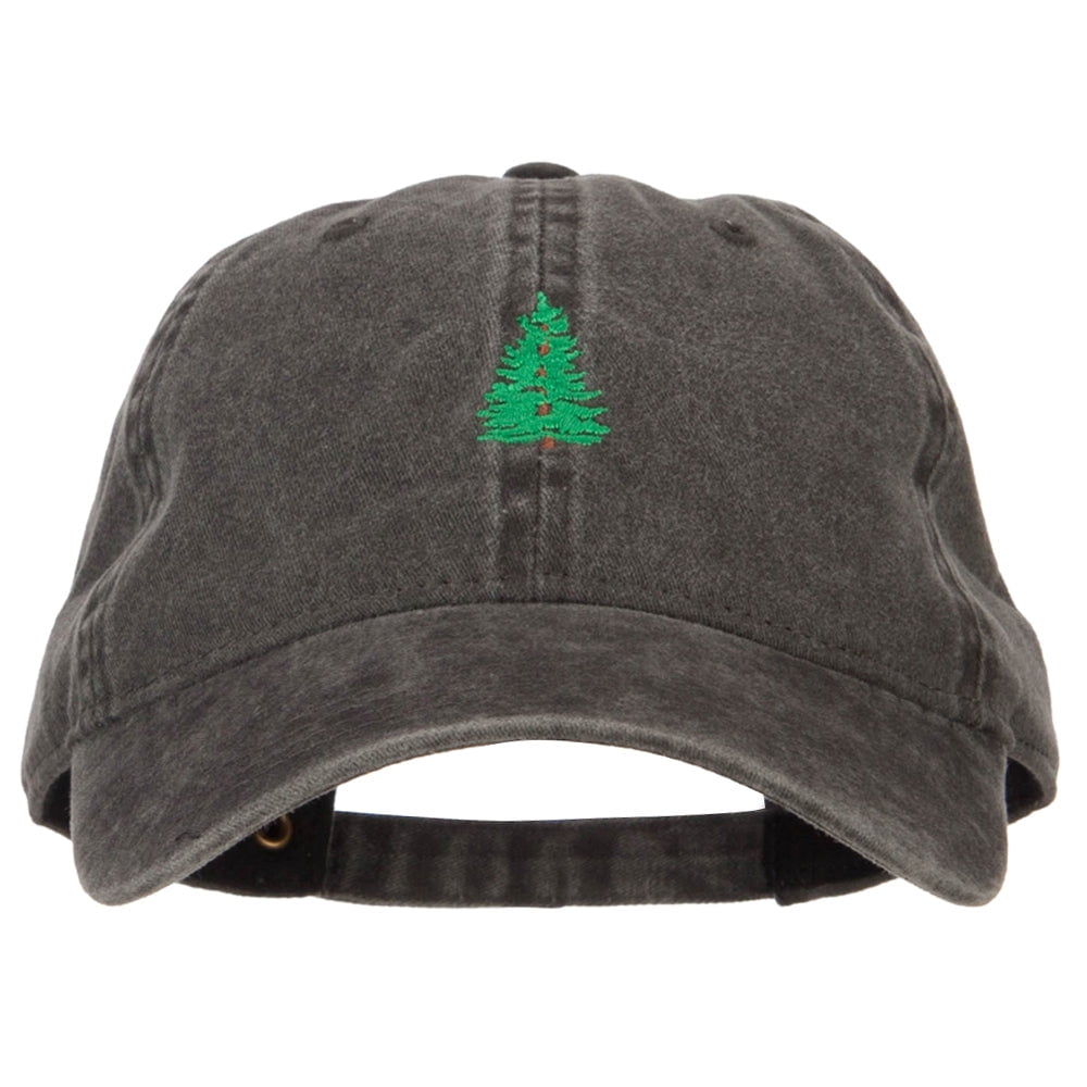 Pine Tree Embroidered Washed Buckle Cap - Black OSFM - Walmart.com