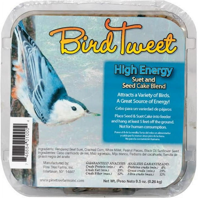 Pine Tree Farms 9.5 oz Bird Tweet High Energy Suet & Seed Cake Blend 15 ...