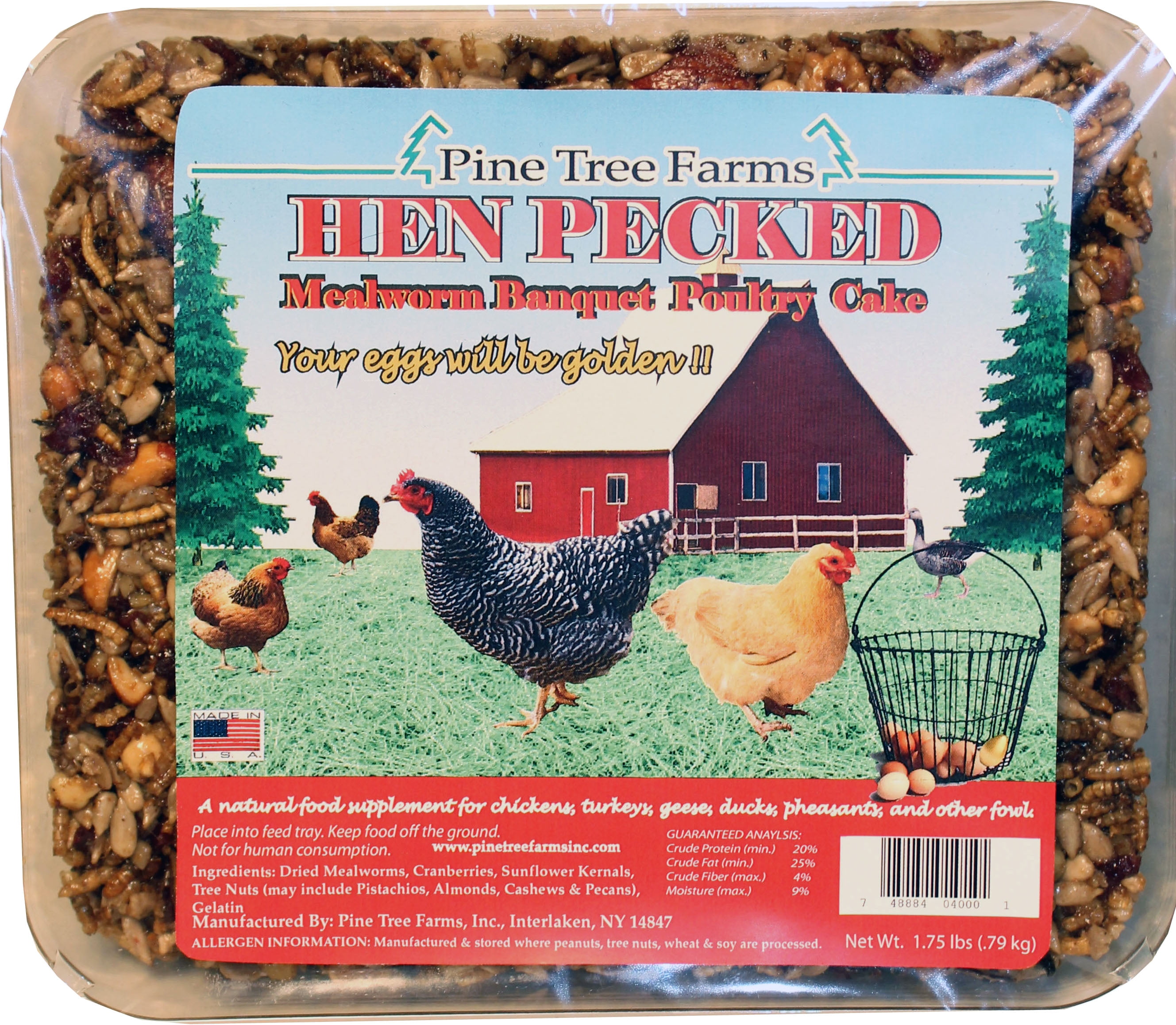 Pine Tree Farms Hen Pecked Mealworm Poultry Cake 1.75 lbs 4000 - Walmart.com