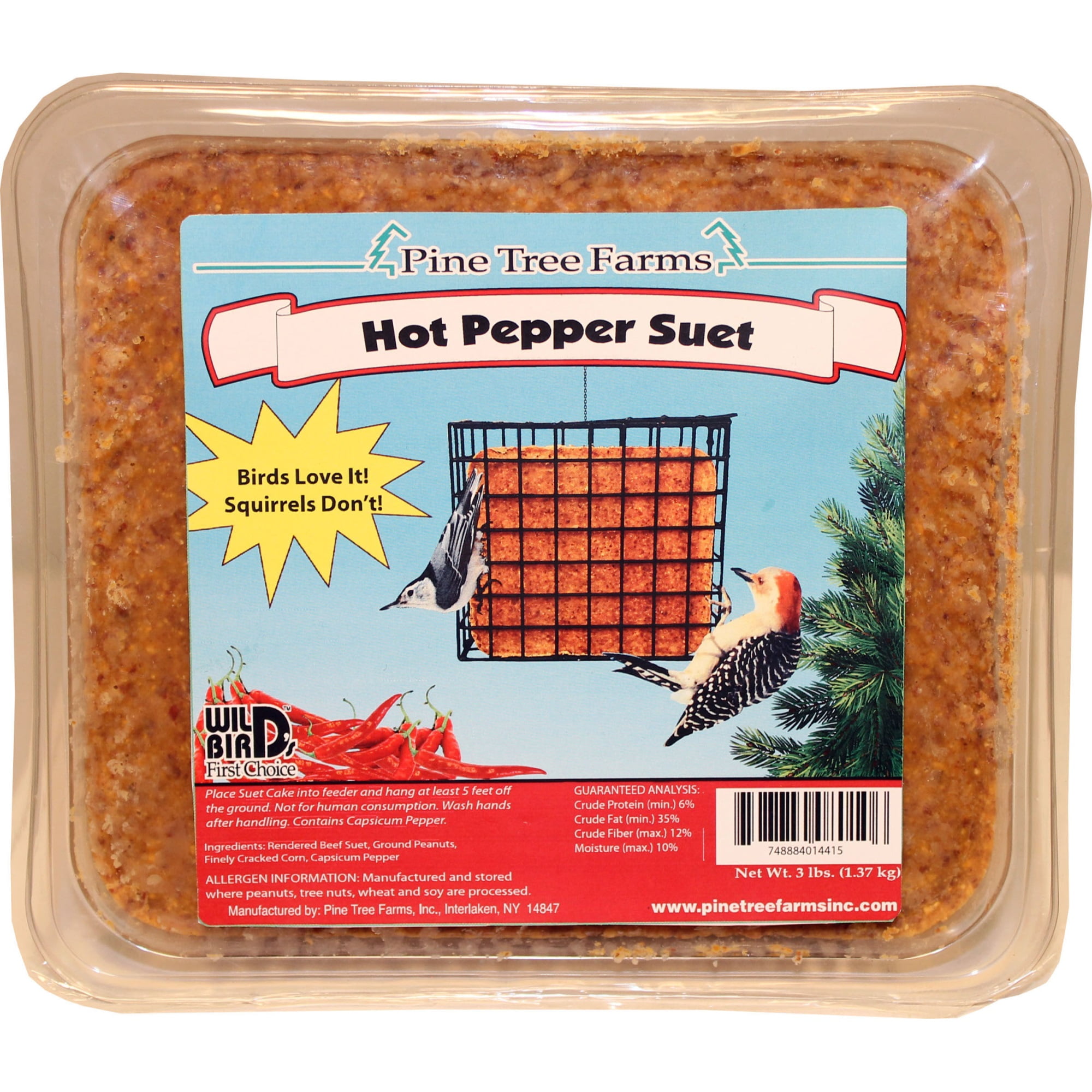 Pine Tree Farms Hot Pepper Suet Cake - Walmart Business Supplies