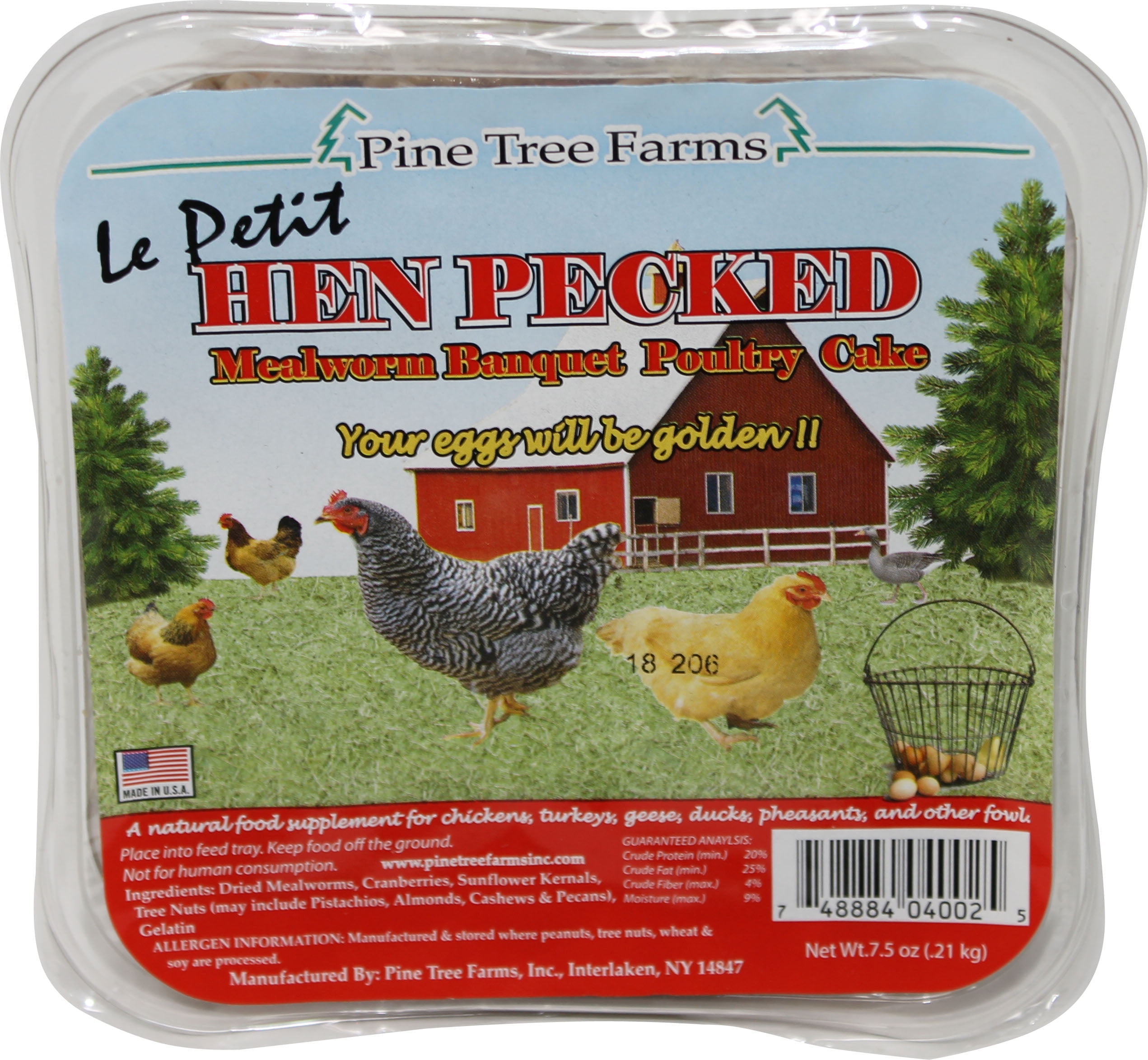 Pine Tree Farms PTF4002 Hen Pecked Mealworm Poultry Lepetit Cake 7.5 oz ...