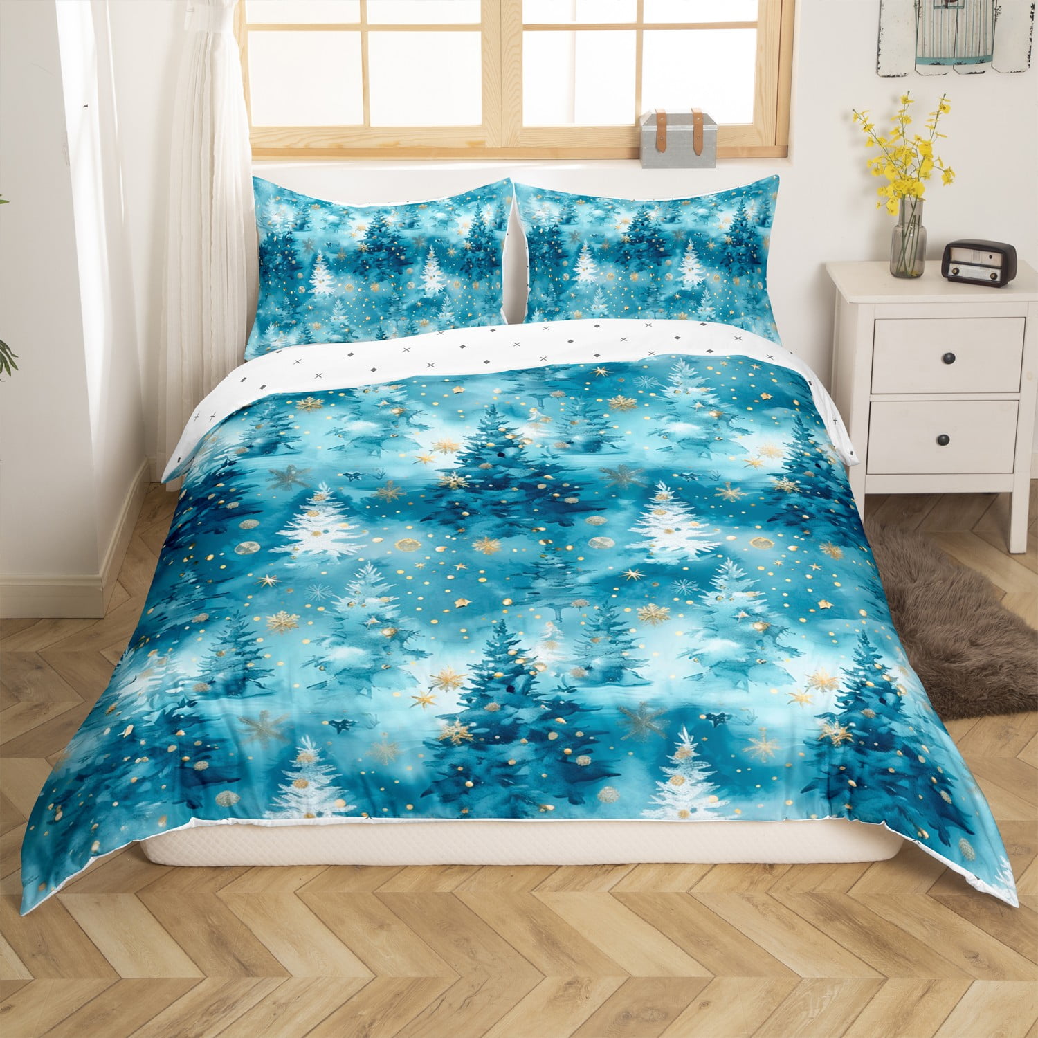 Pine Tree Jungle Duvet Cover Set Queen Size,Christmas Tree Bedding Set ...