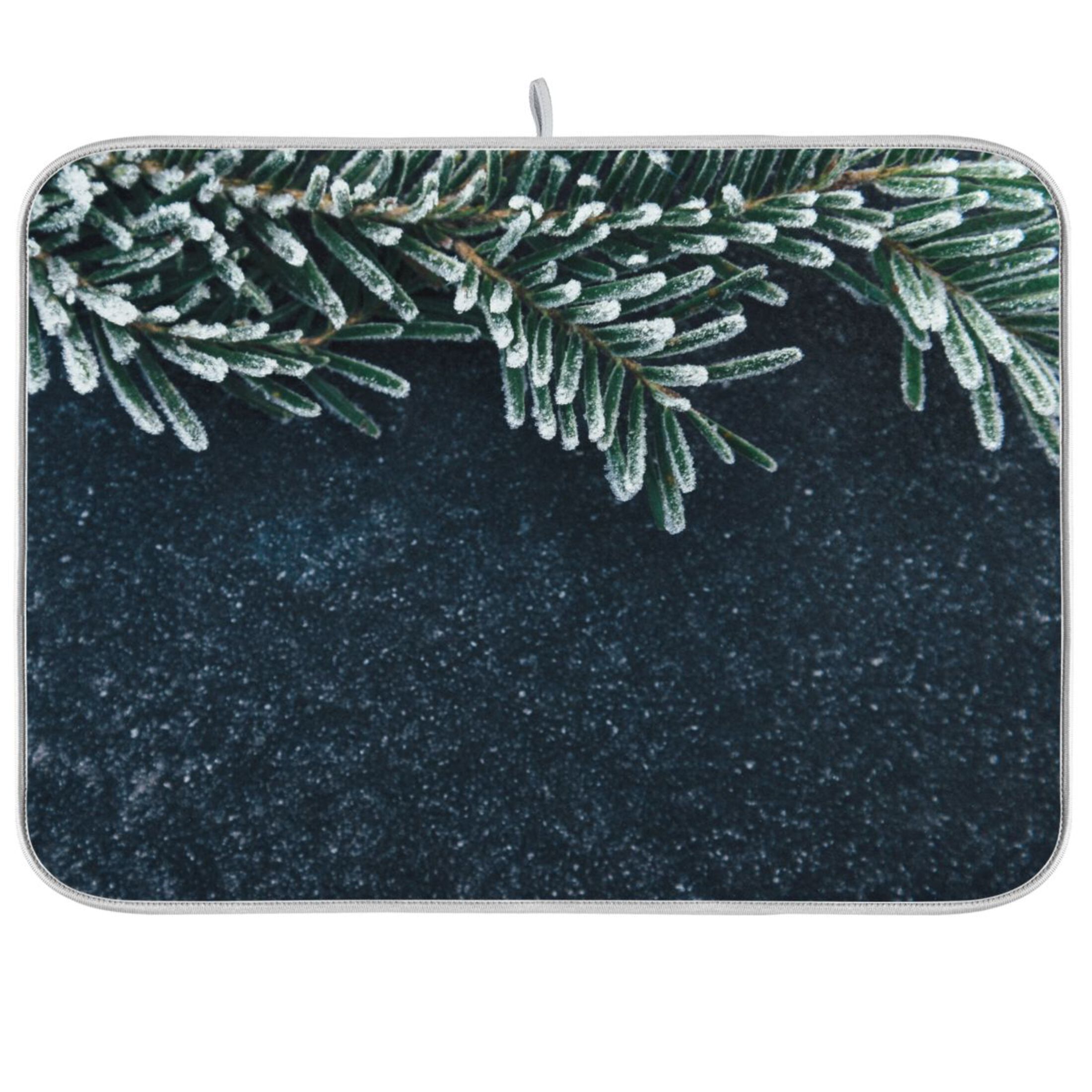 Pine Tree Leaves Dish Drying Mat Microfiber Kitchen Mats Large Counter ...