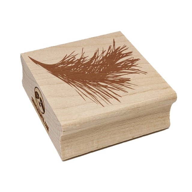 Pine Tree Needles Branch Sketch Square Rubber Stamp Stamping ...