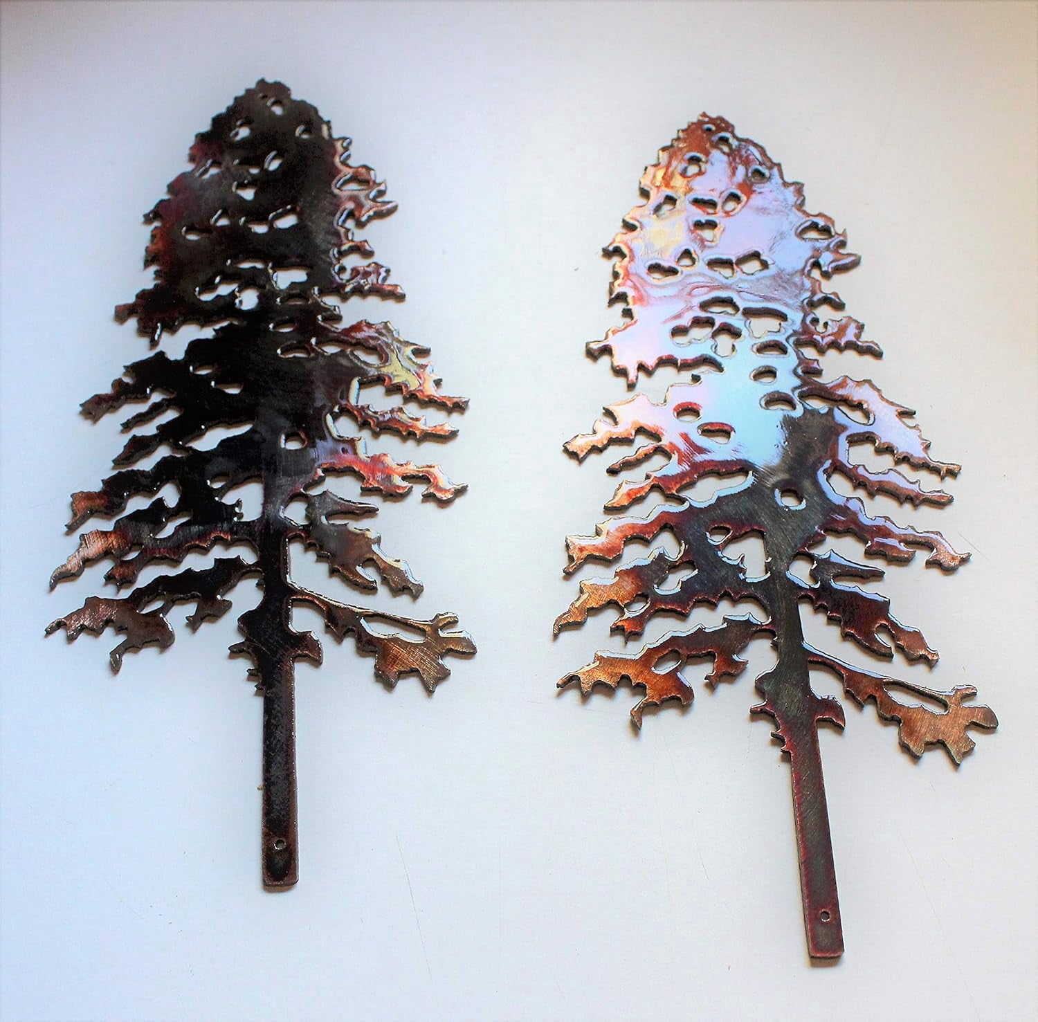 Pine Tree Pair Metal Wall Art Decor Accent Each measures 10"x 4 ...