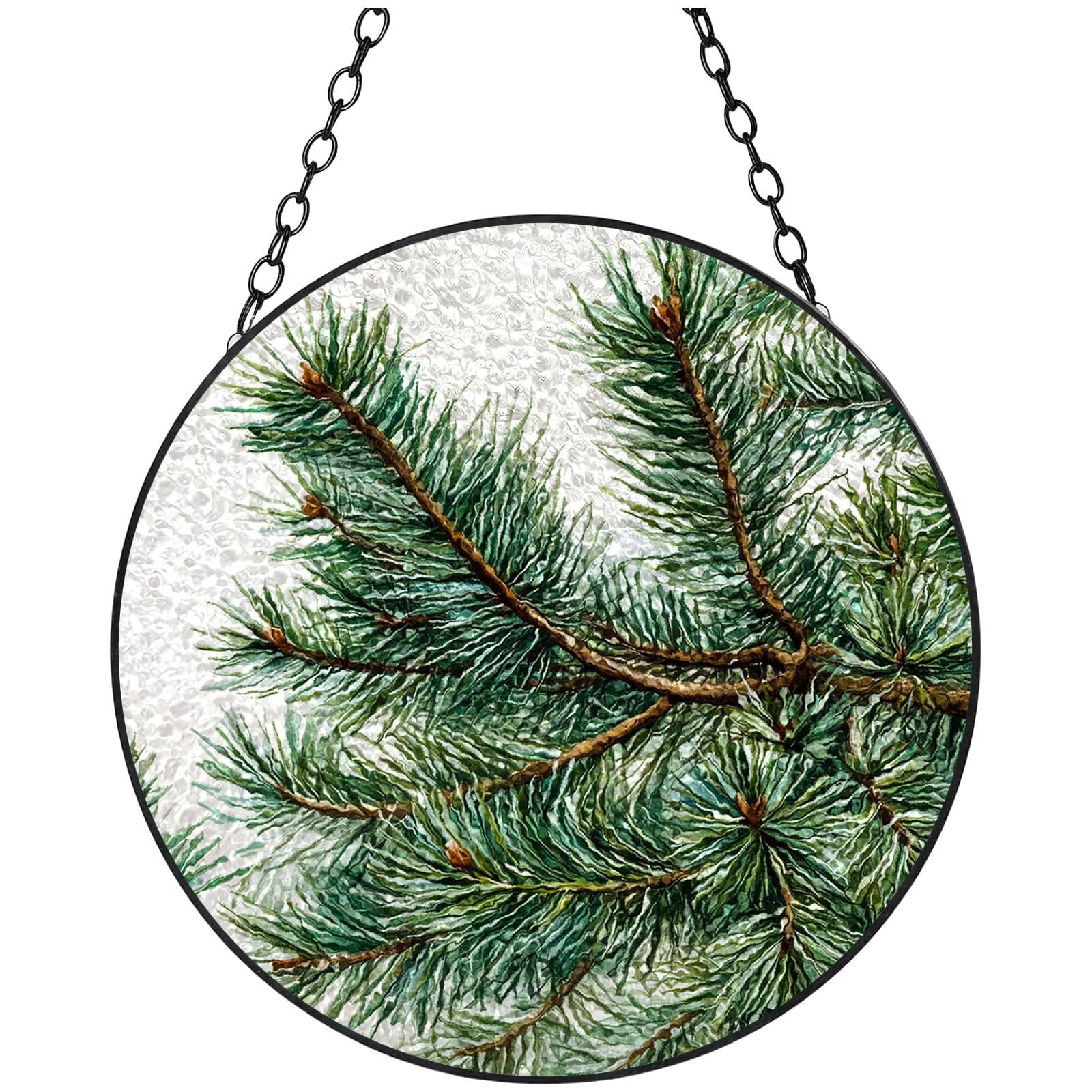 Pine Tree Stained Glass Suncatcher Colored Handmade Window Hangings ...