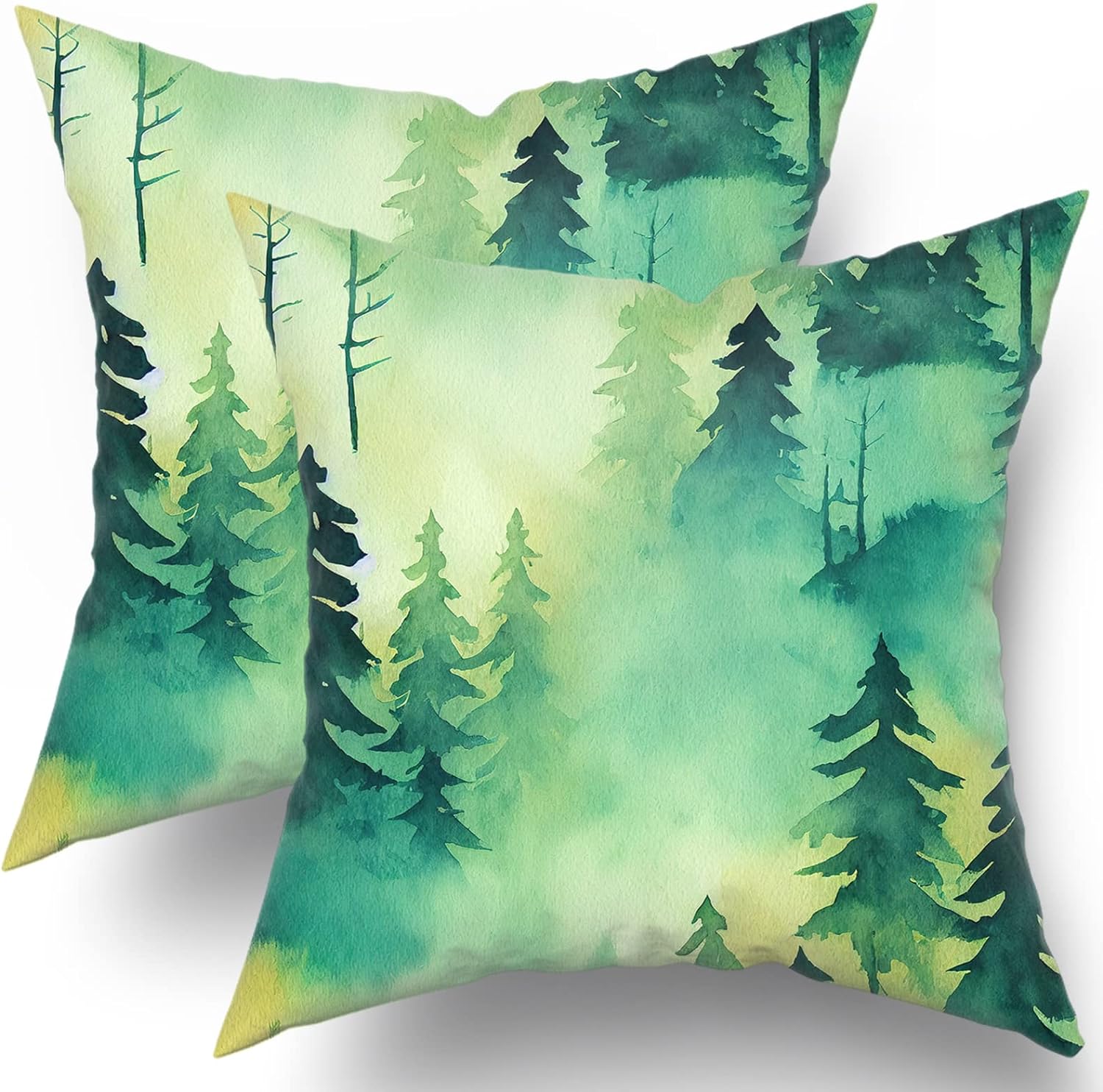 Pine Tree Throw Pillowcases Sage Green Pillow Cover Set of 2 Nature ...