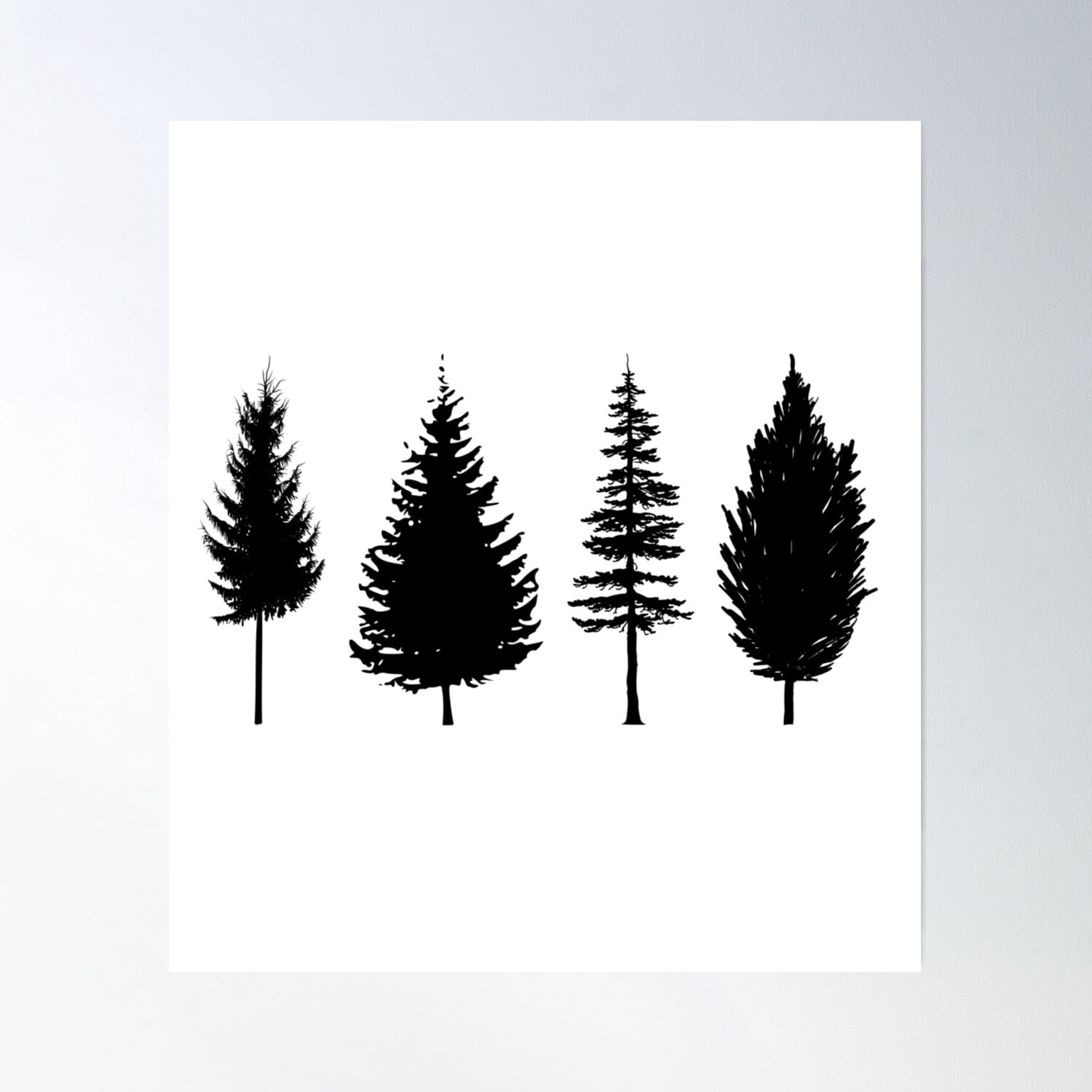 Pine Trees Forest Hiking Partner Camping Poster Wall Art, Modern Wall ...