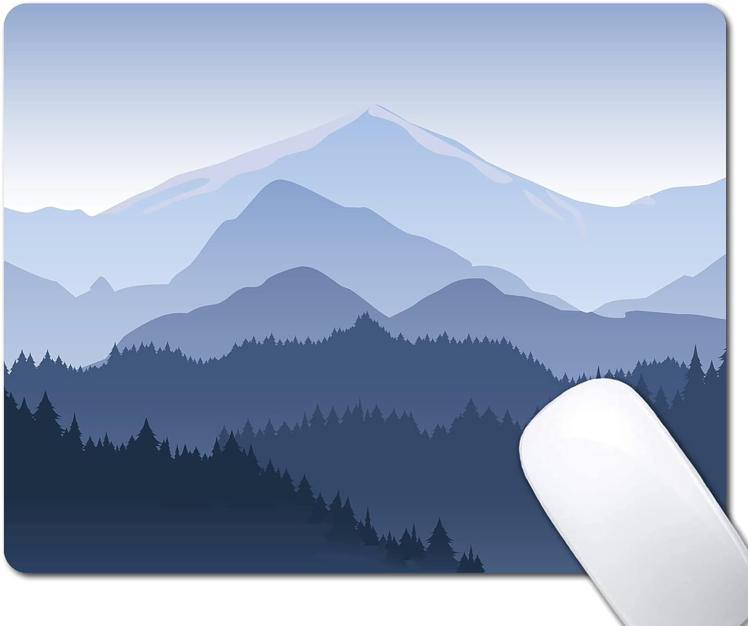 Pine Trees Forest Mouse Pad, Distant Mountain Mouse Pad for Design ...