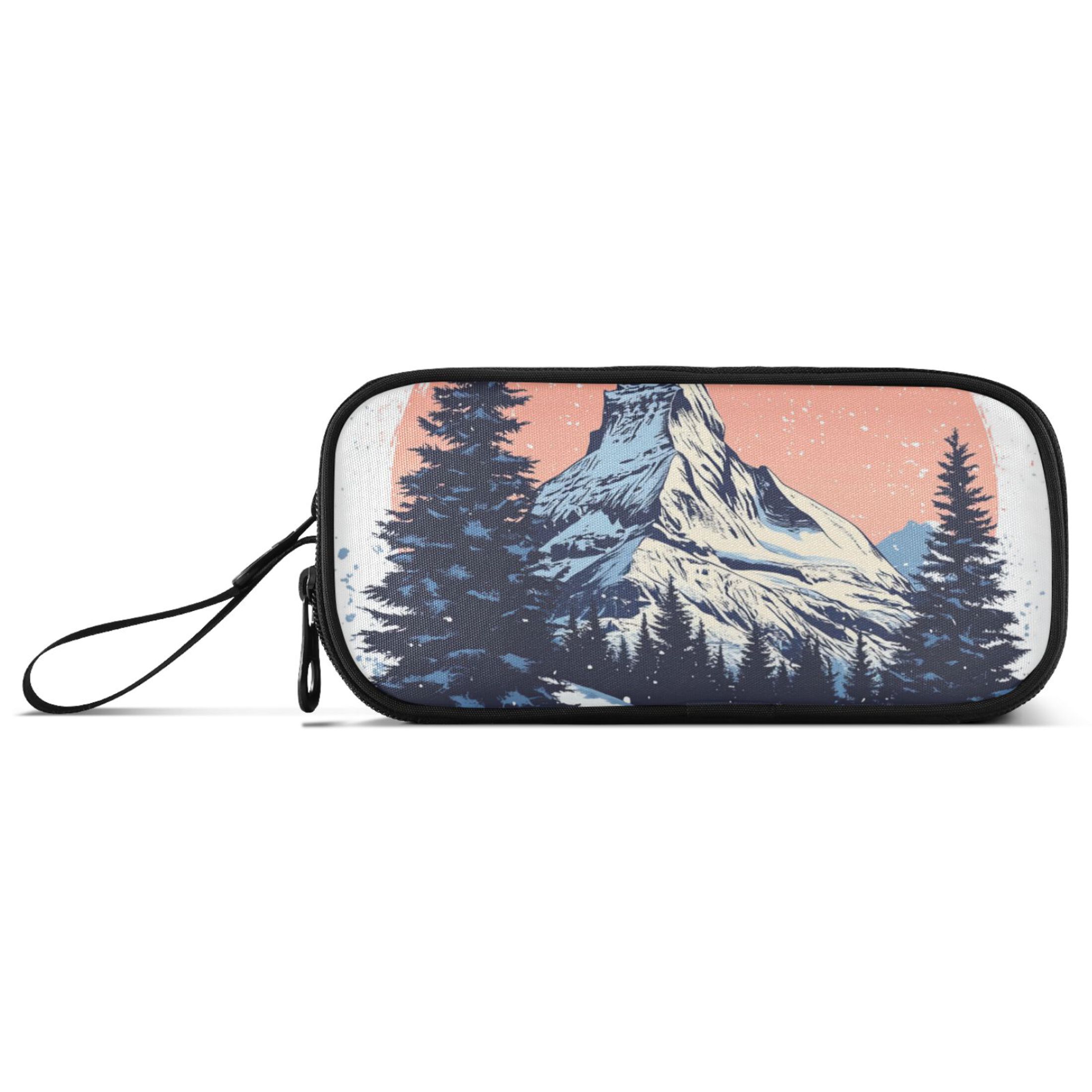 Pine Trees Moon Iceberg Pencil Case Stationary Holder Pen Bag Pencil ...