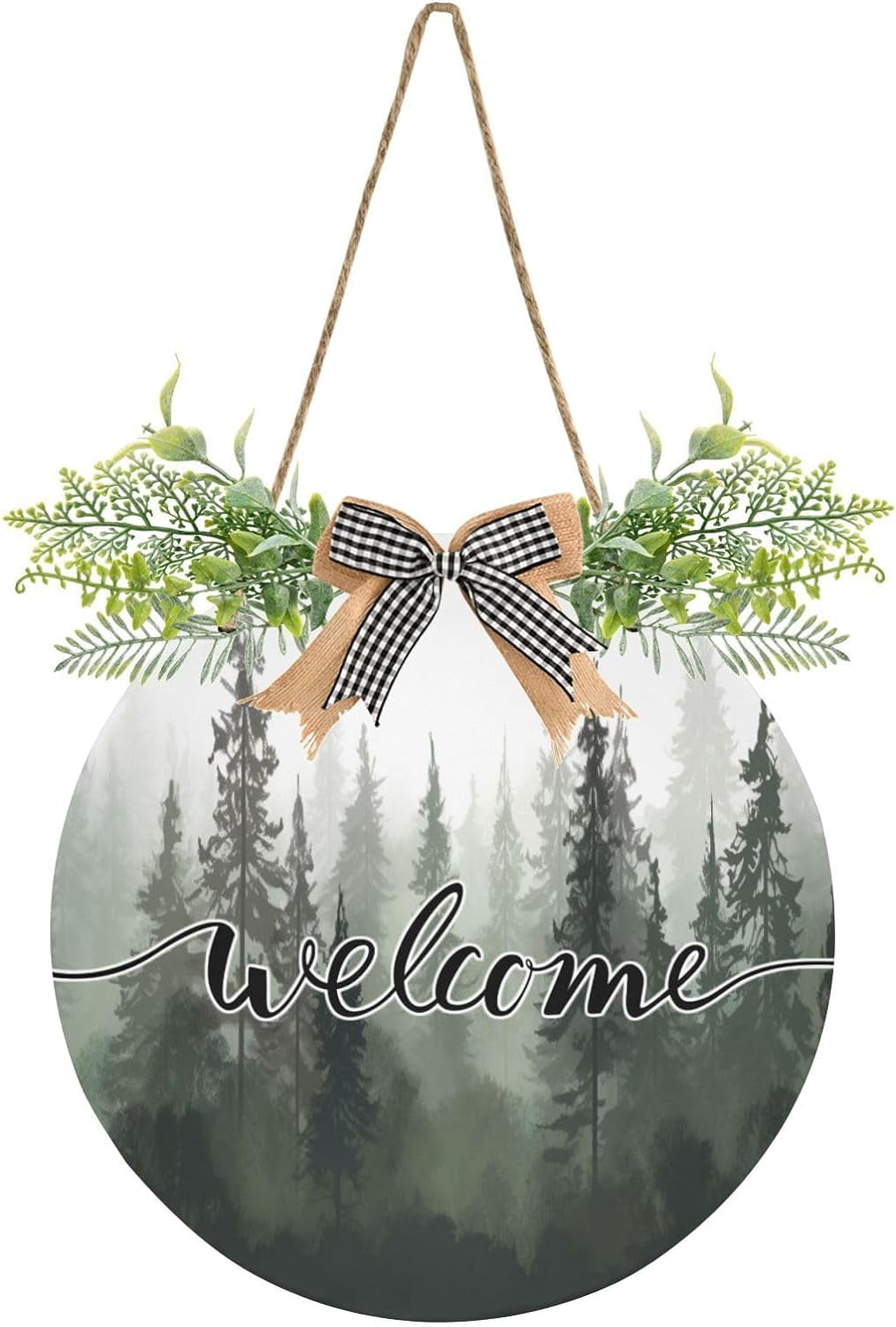 Pine Trees Welcome Sign Farmhouse Front Porch Door Hanging Welcome ...
