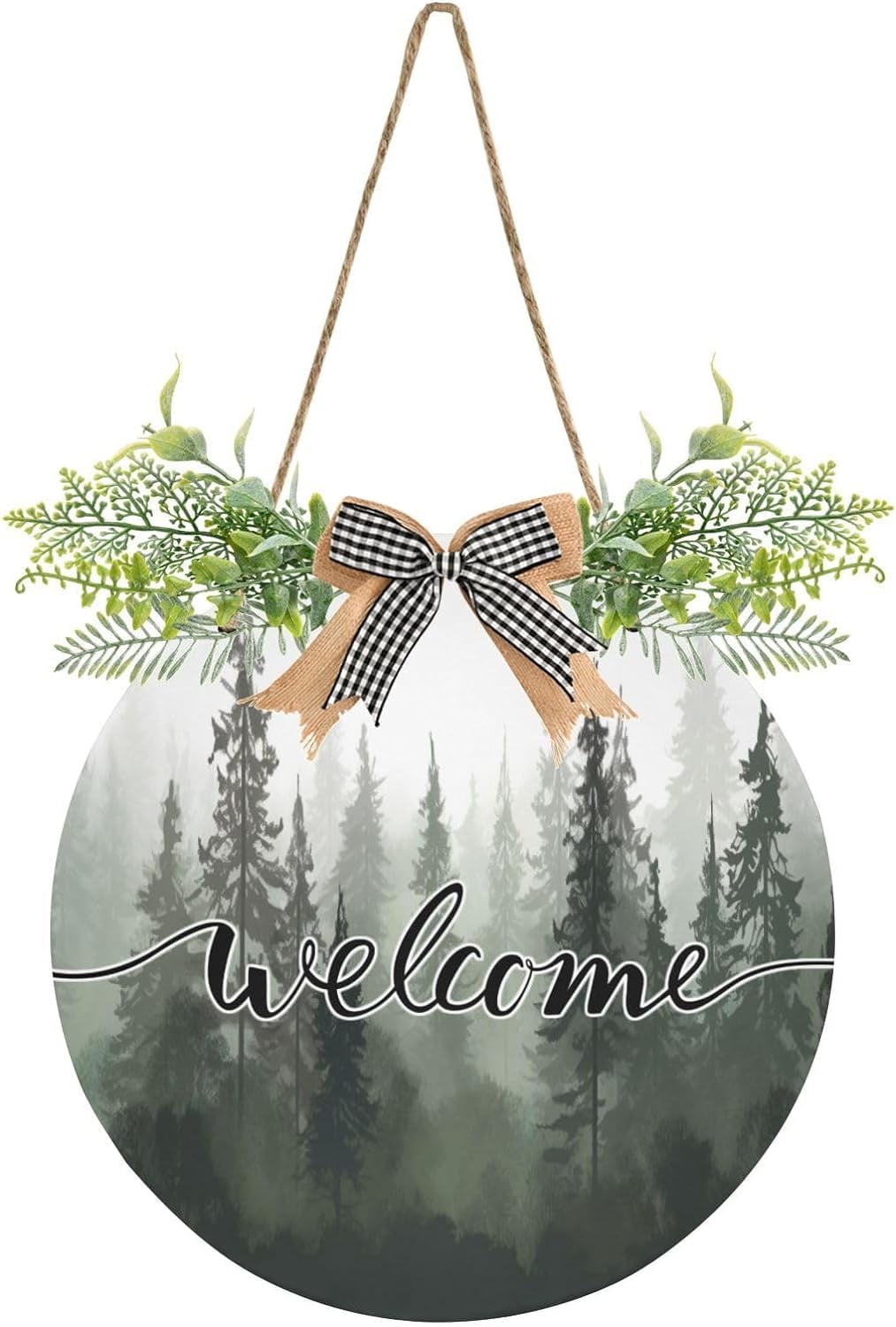 Pine Trees Welcome Sign Farmhouse Front Porch Door Hanging Welcome ...