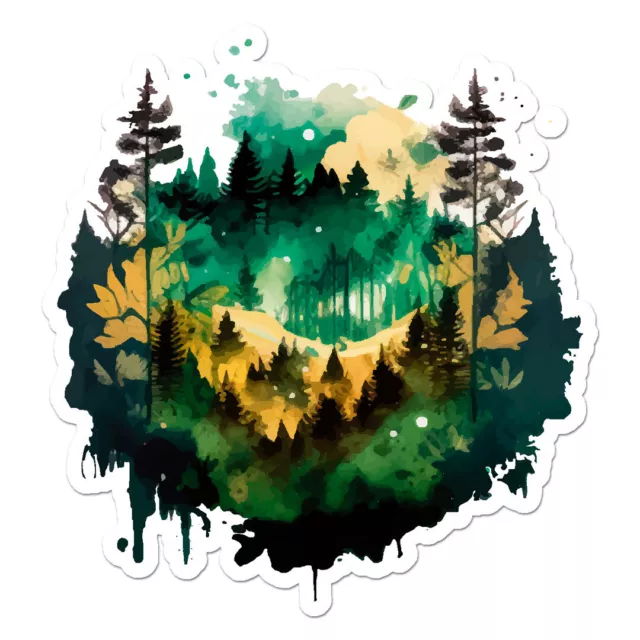 Pine Trees Woods Hiking Sticker Phone Decal Water Bottle Stickers Car ...