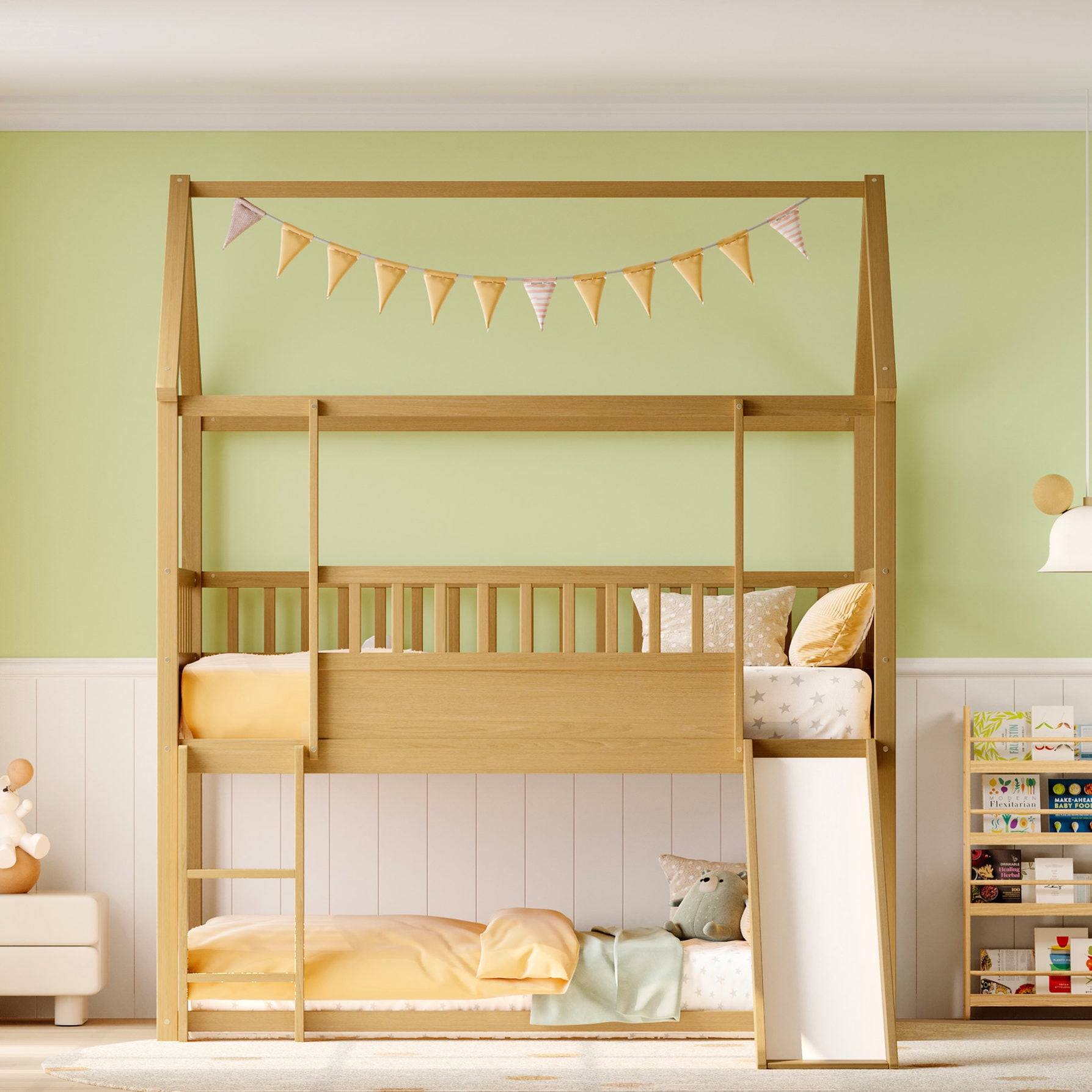 Pine Twin Bunk Bed | House Design | Safety - First Features - Walmart.com