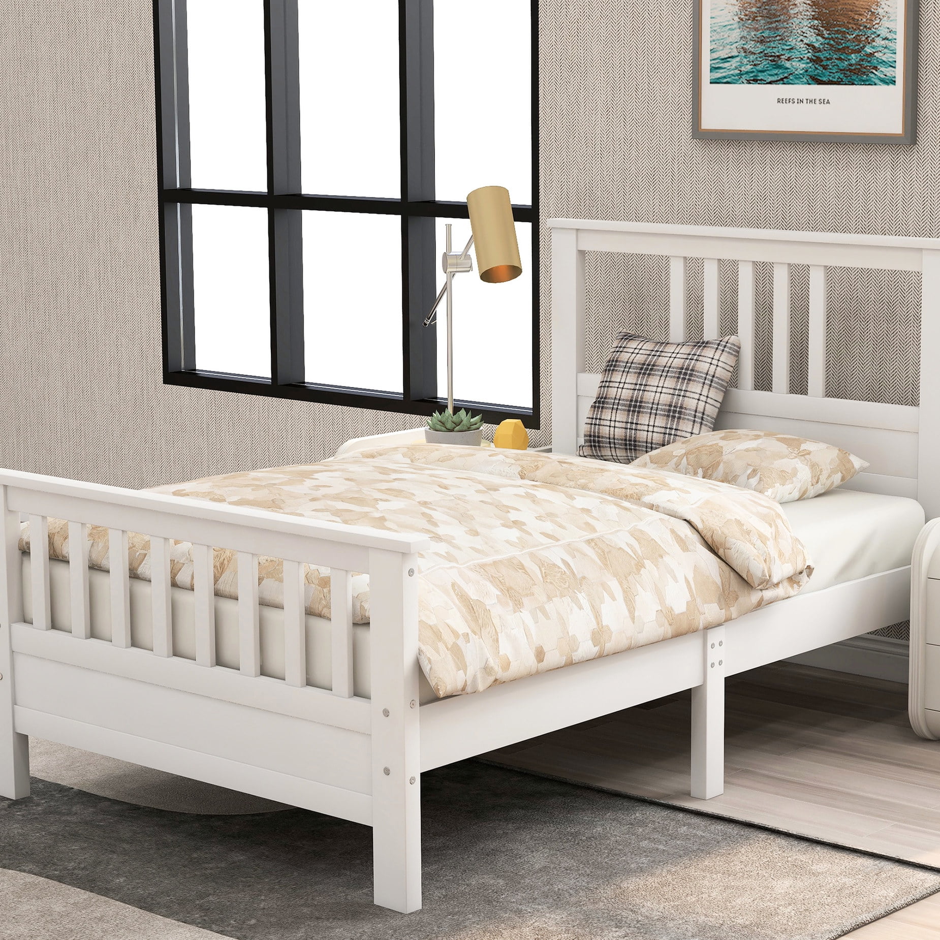 Pine Wood Bed with Center Support - Comfortable Sleep for Every Night ...