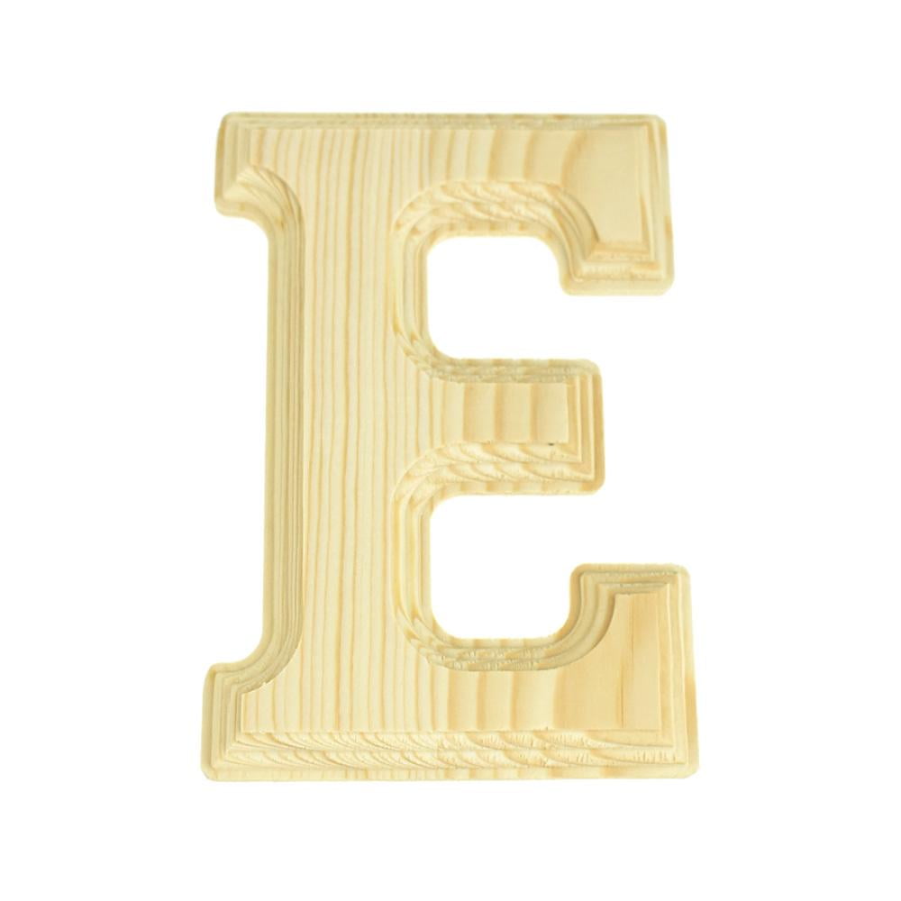 Walmart Pine Wood Beveled Letter E, Natural, 5-13/16-Inch, Ideal for ...