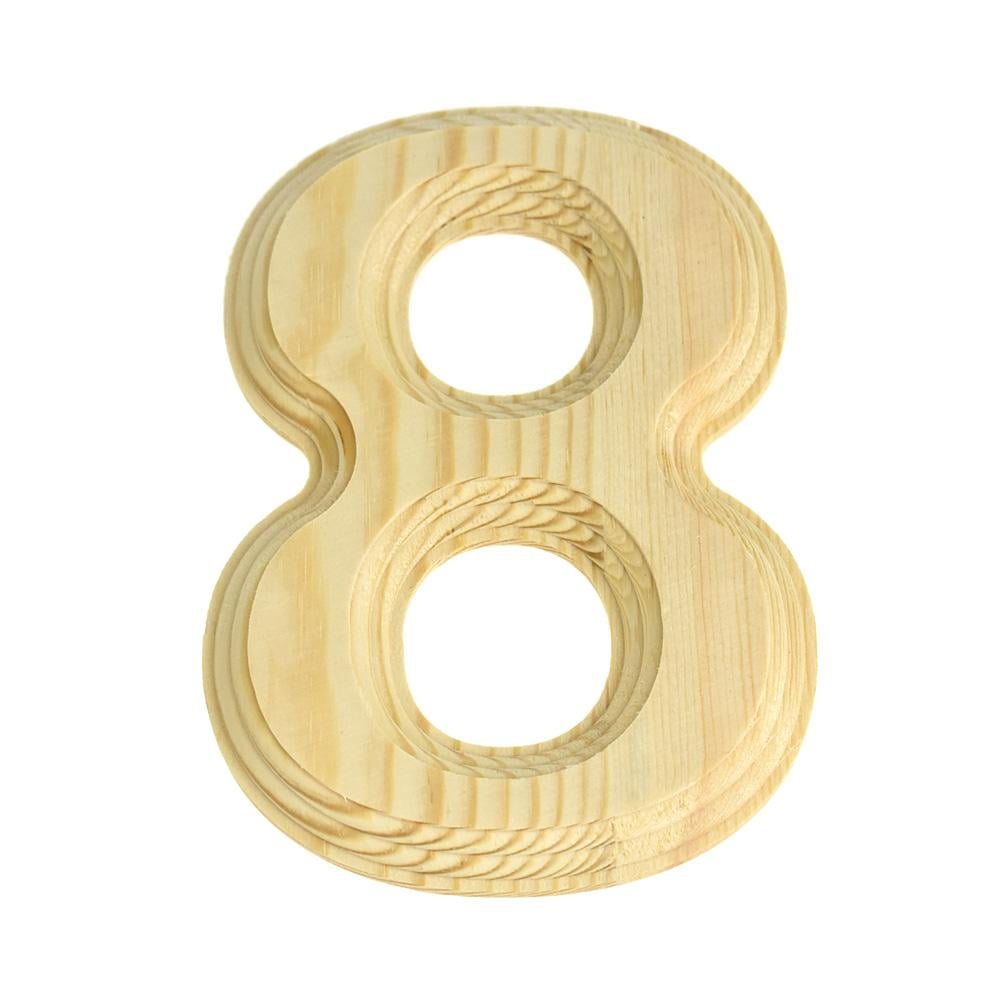 Pine Wood Beveled Wooden Number 8, Natural, 5-13/16-Inch - Walmart.com