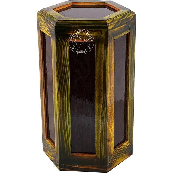 Pine Wood Border Engraved Cremation Urns for Human Ashes Adult, Burial ...