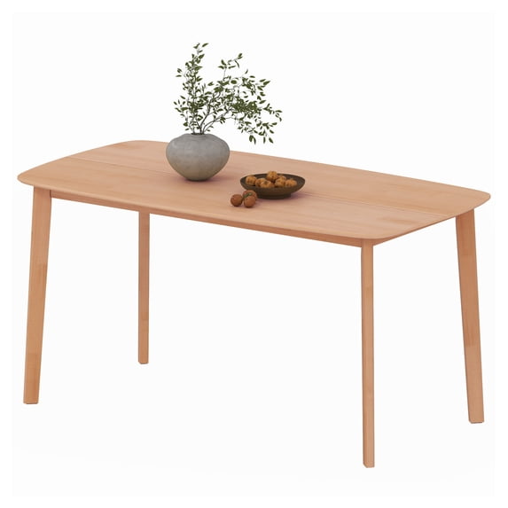 Pine Wood Dining Table for 6, 59" Rustic Kitchen Table - Natural ...