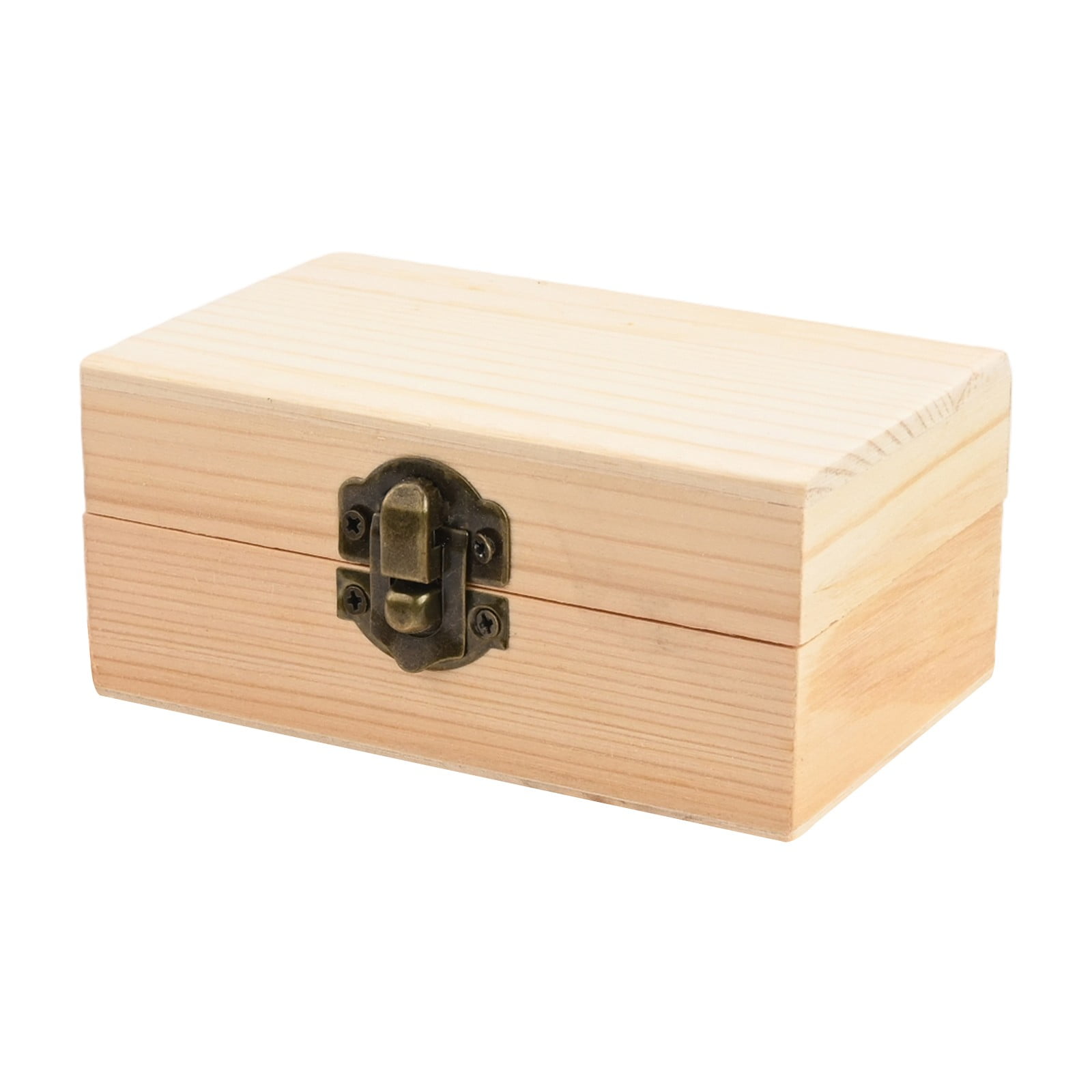 Pine Wood Jewelry Box with Buckle Closure,Dustproof Storage Container ...