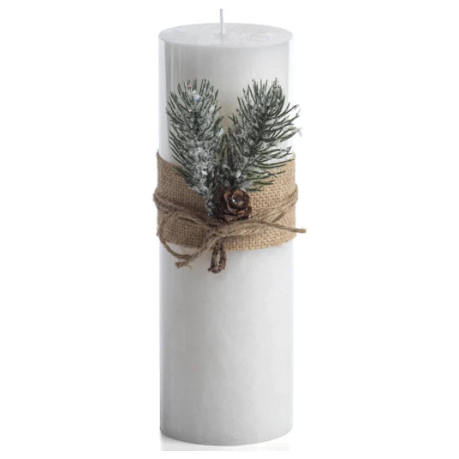Pine and Fir Scented Pillar Candle - White Siberian Fir Scented Pillar ...