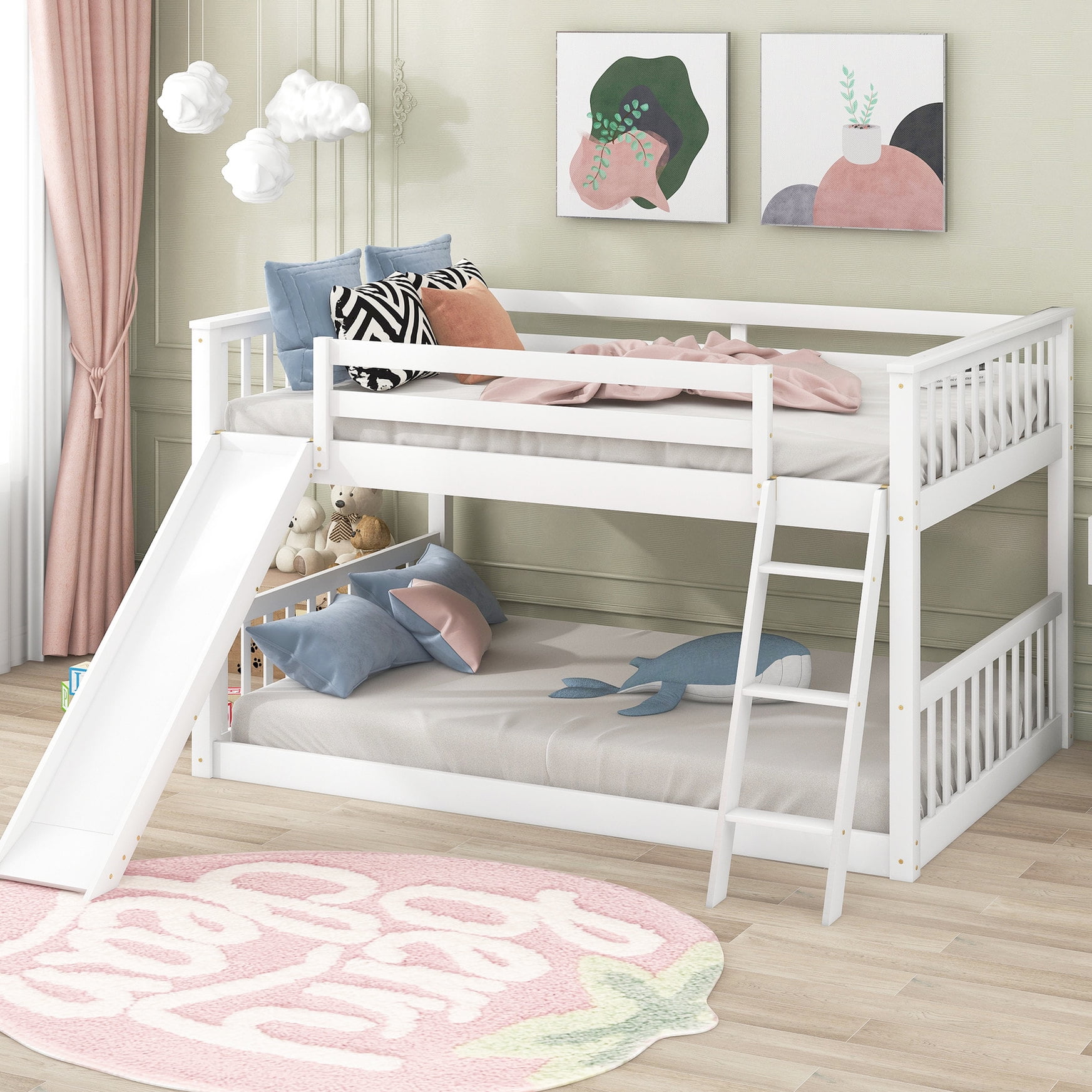 Pine and MDF Bunk - Guardrails for Safety - In Family Bed Zones - Easy ...