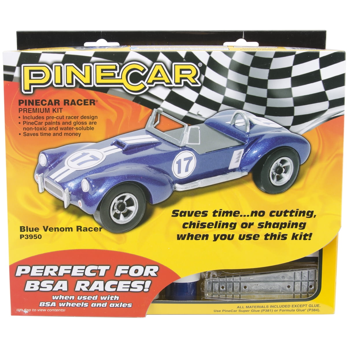 PineCar Derby Car Design Kit: Blue Venom Premium Kit - Walmart.com