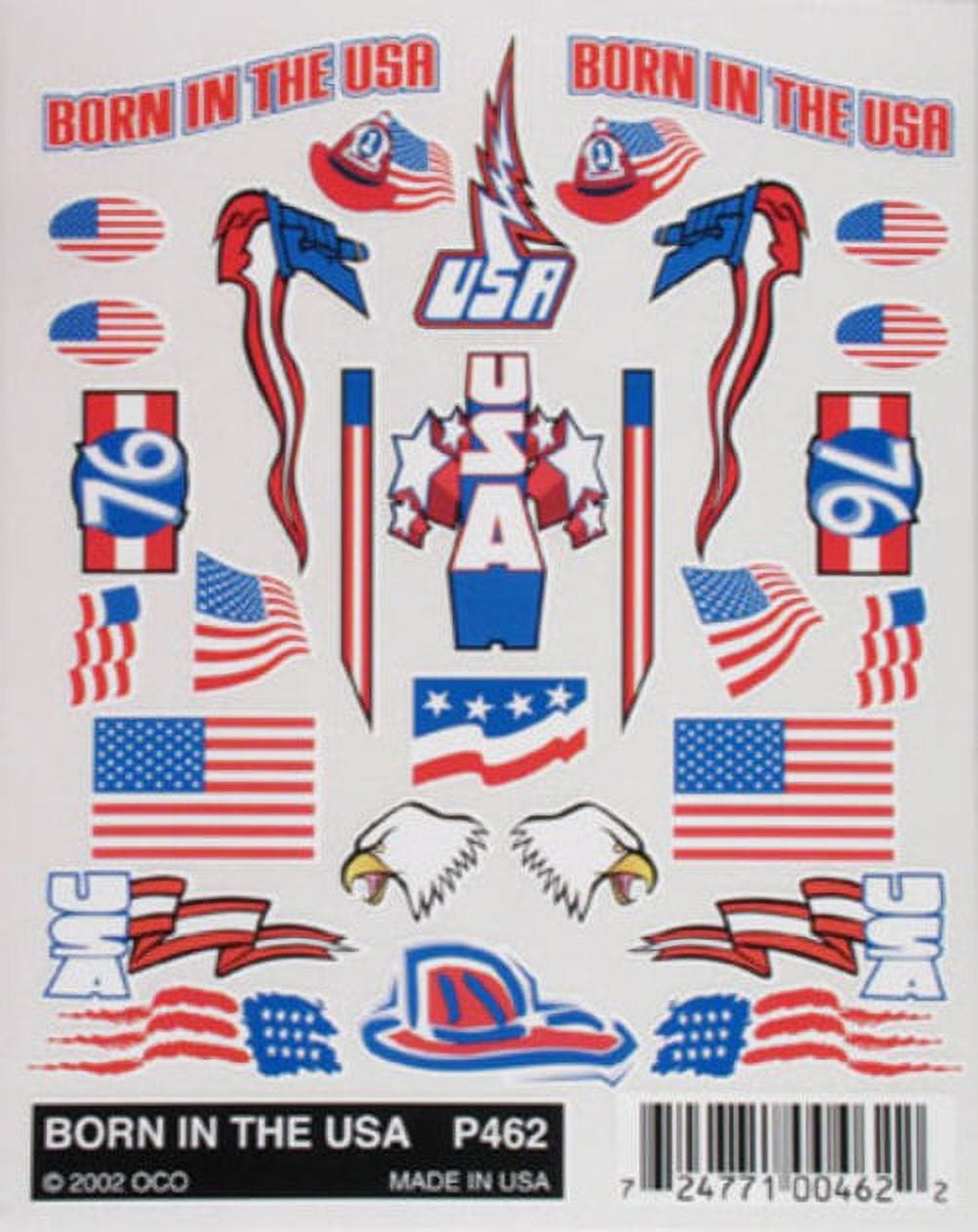 PineCar P462 Born in the USA Stick on Decals - Walmart Business Supplies