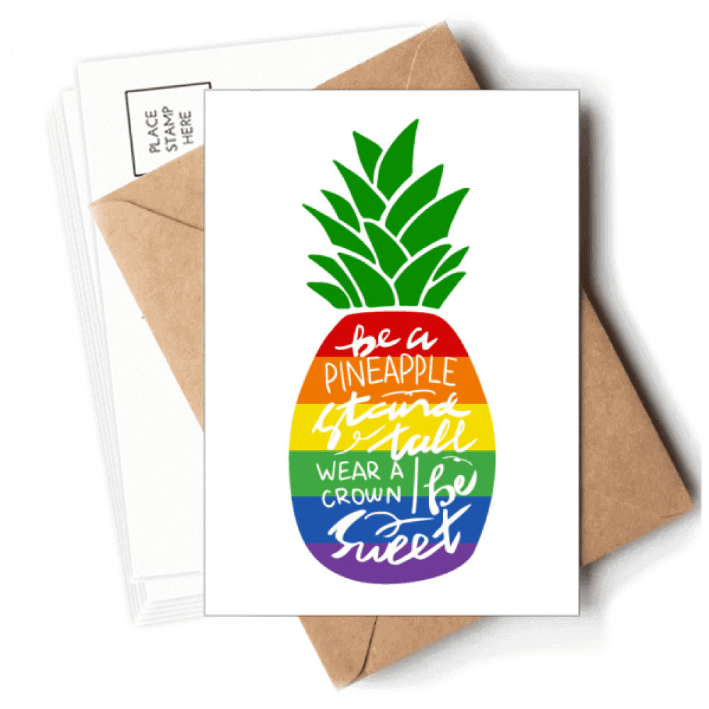 PineFruit Rainbow LGBT Flag Quote Postcards Envelopes Blank Note Cards ...