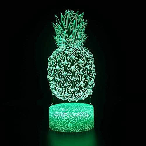 Pineapple 3D Night Light,3D Illusion Lamp 16 Color Change Decor Lamp ...