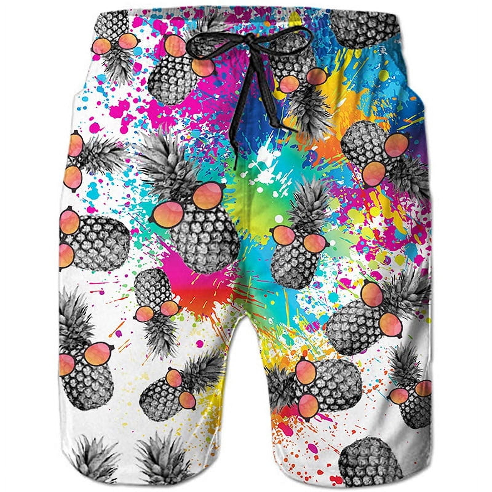 Pineapple 3D Printed Beach Shorts For Men Casual Swim Trunks Swimsuit ...
