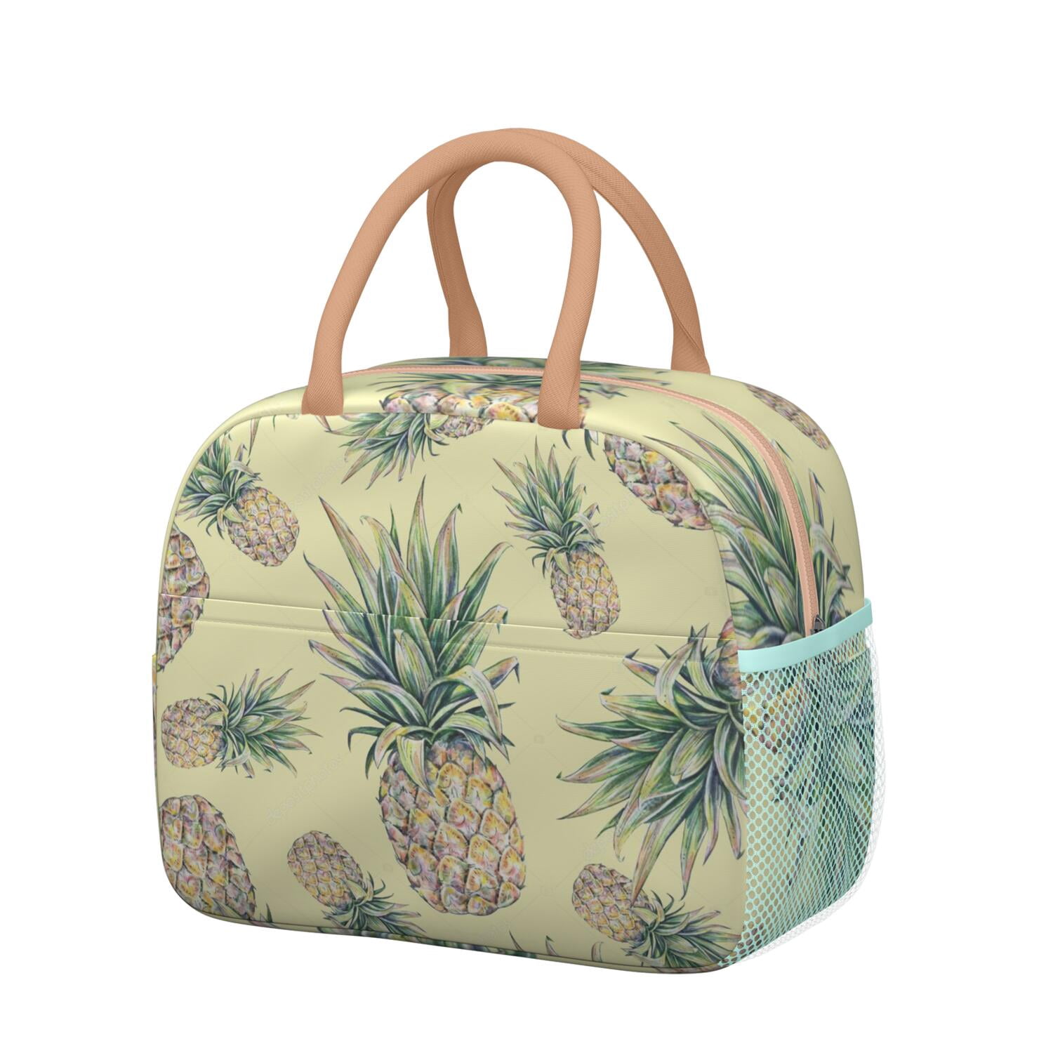 Pineapple Aesthetic Lunch Bag - Insulated & Portable Thermal Lunch Box ...