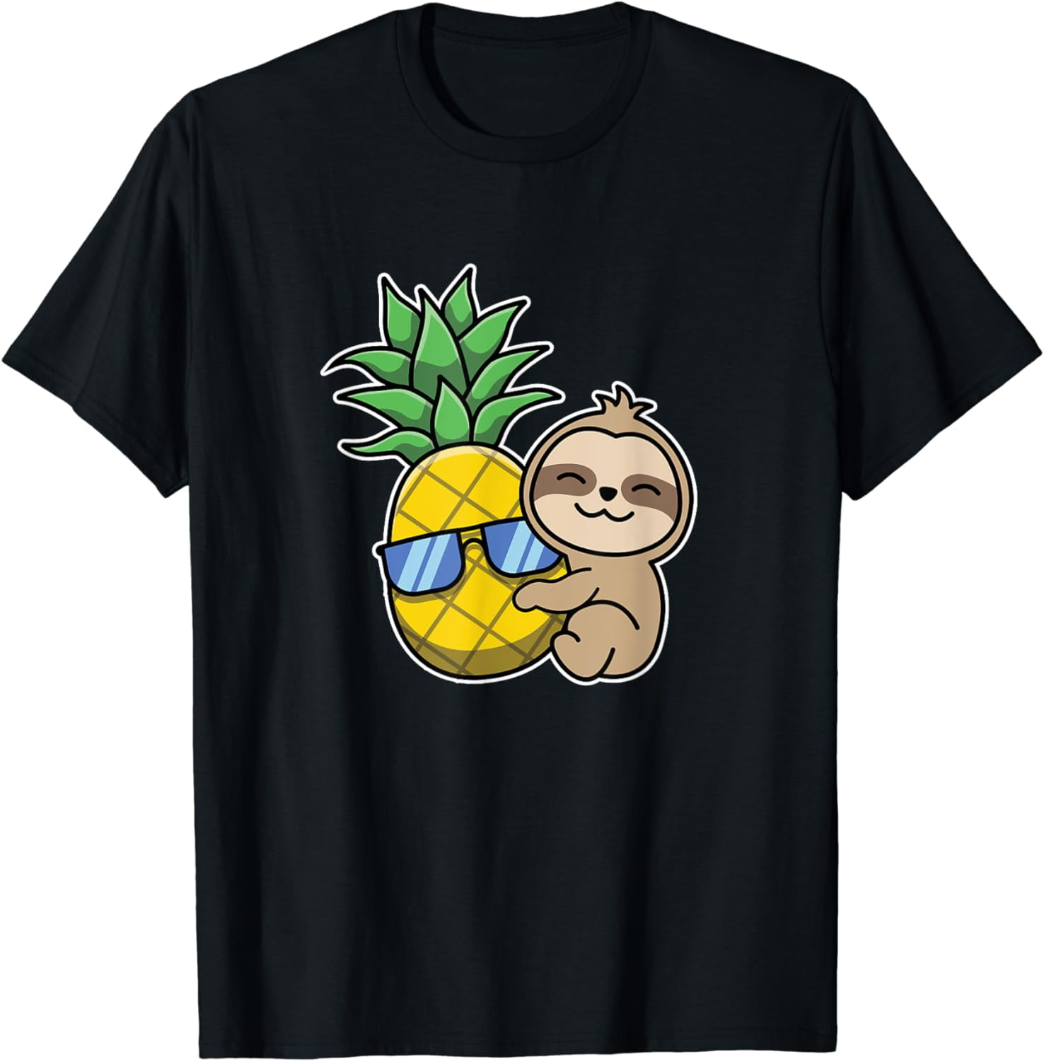 Pineapple Aloha Beaches Hawaii Sloth - Lazy T-Shirt - Walmart.com