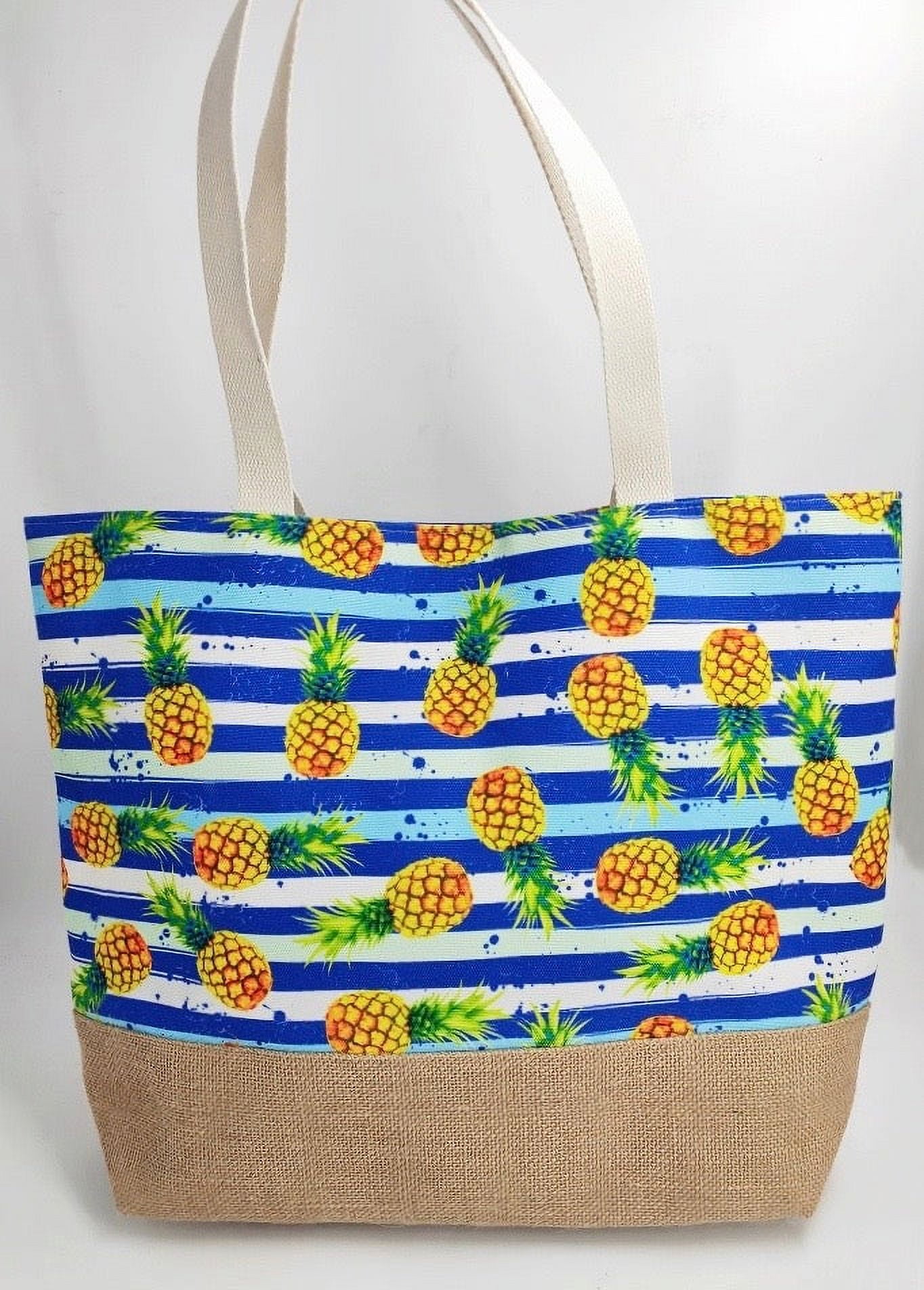 Pineapple Beach Tote Bag - 19 Inch x 15 Inch - Women Swim Pool Bag ...