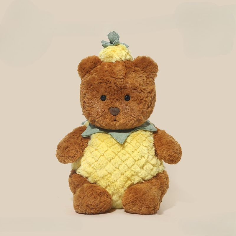 Pineapple Bear Plush Pillow, Cute Bear Stuffed Animal, Soft Hugging ...