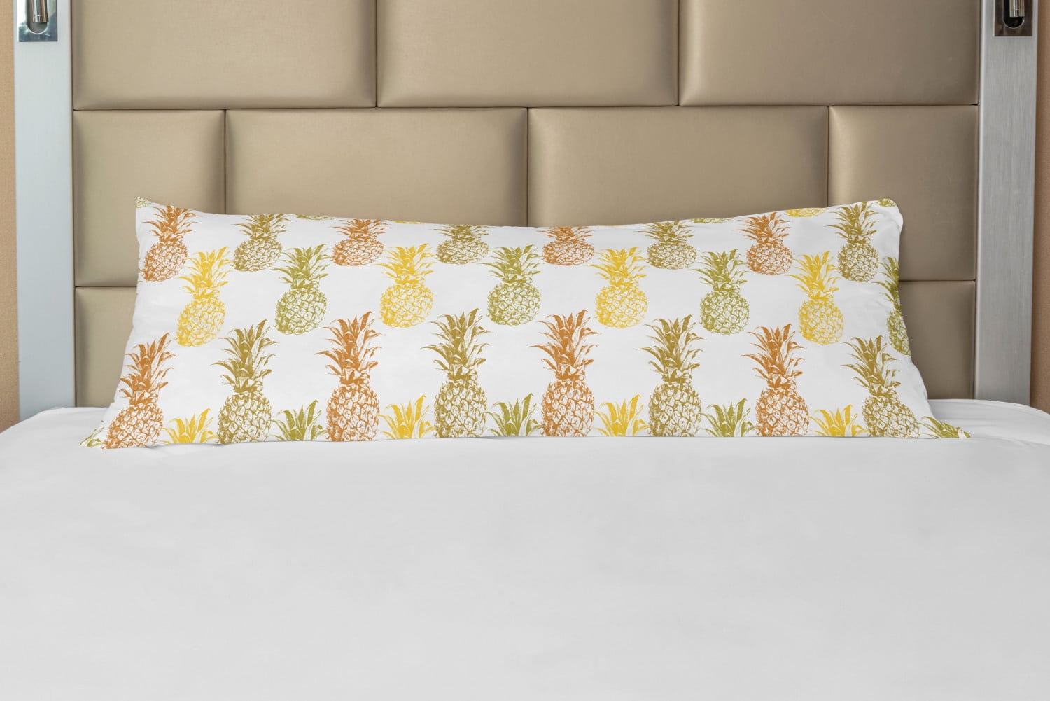 Pineapple Body Pillow Case Cover with Zipper, Hand Drawn Simply ...