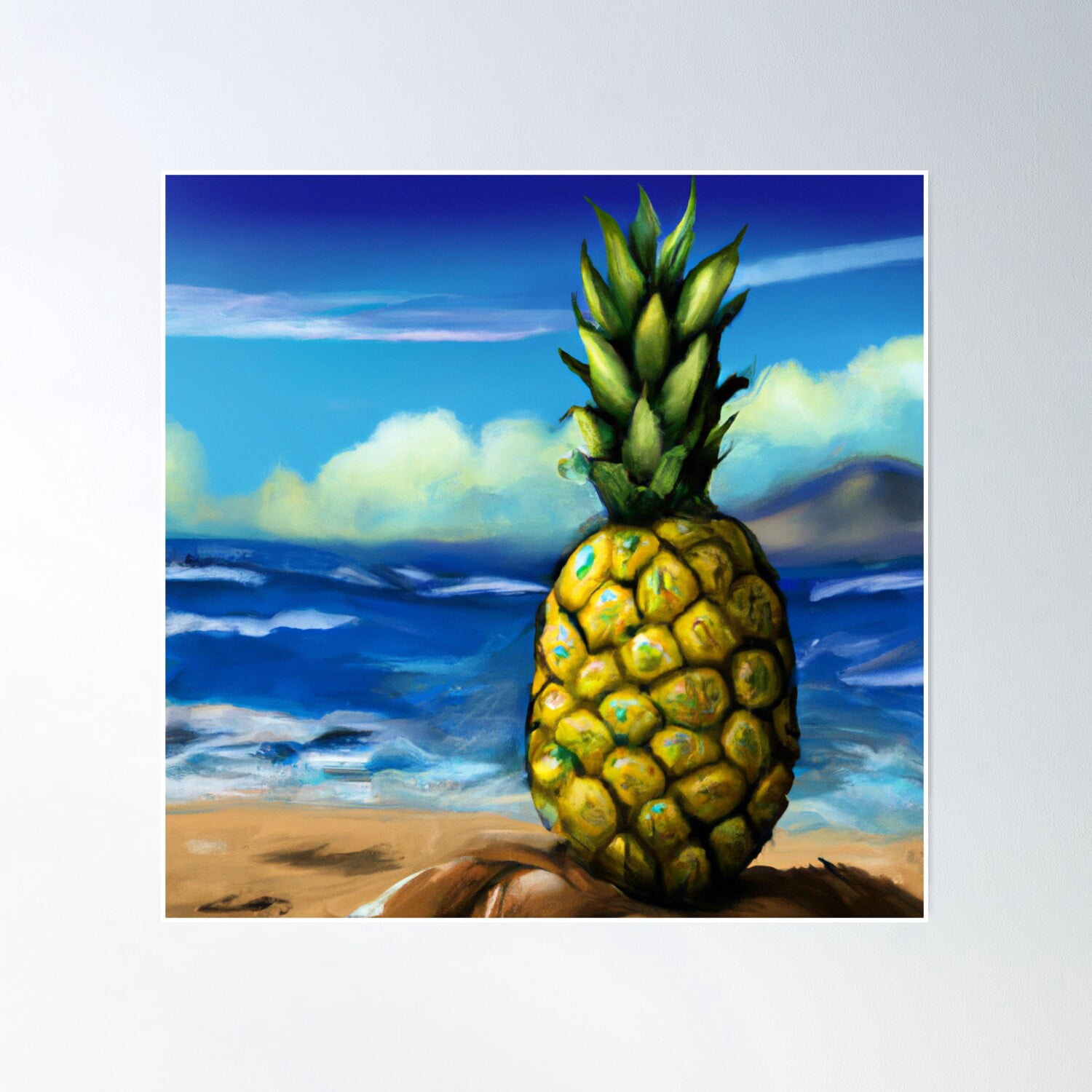 Pineapple By The Sea Poster Wall Art, Modern Wall Decor, 12x18 UNFRAMED ...