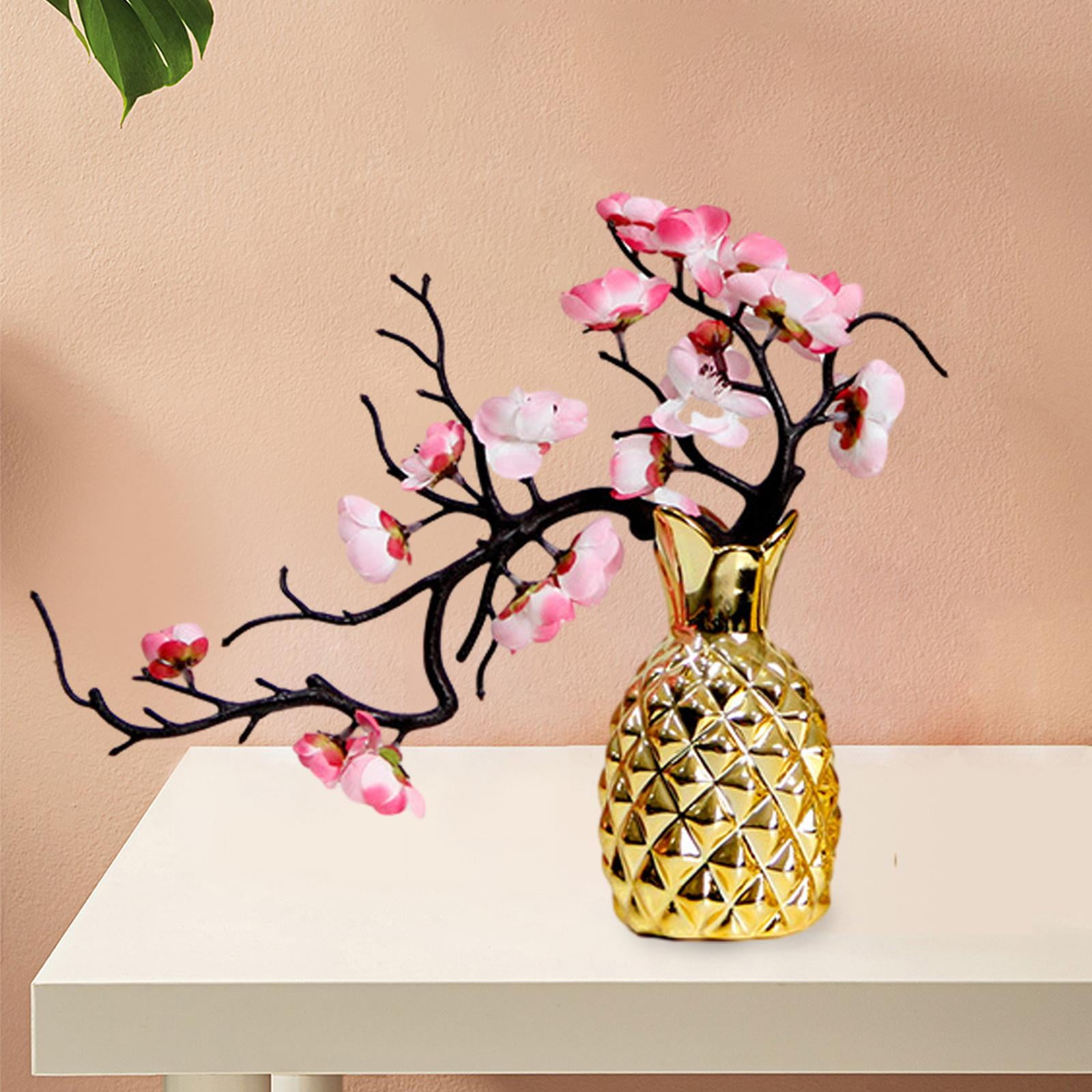 Pineapple Ceramic Vase Decorative Table Vase Statue Modern Flower Vase ...