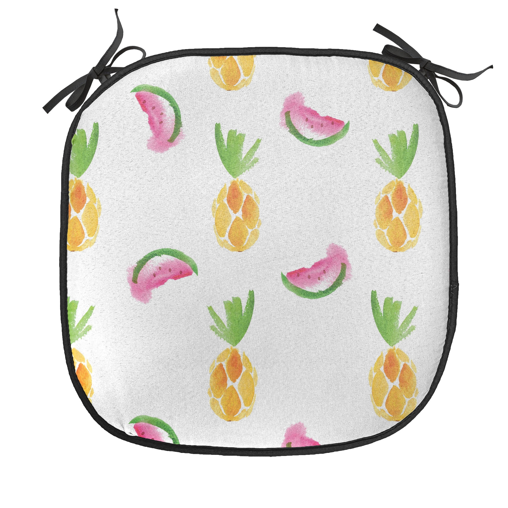 Pineapple Chair Seating Cushion, Pineapple and Watermelon Fruit Themed ...